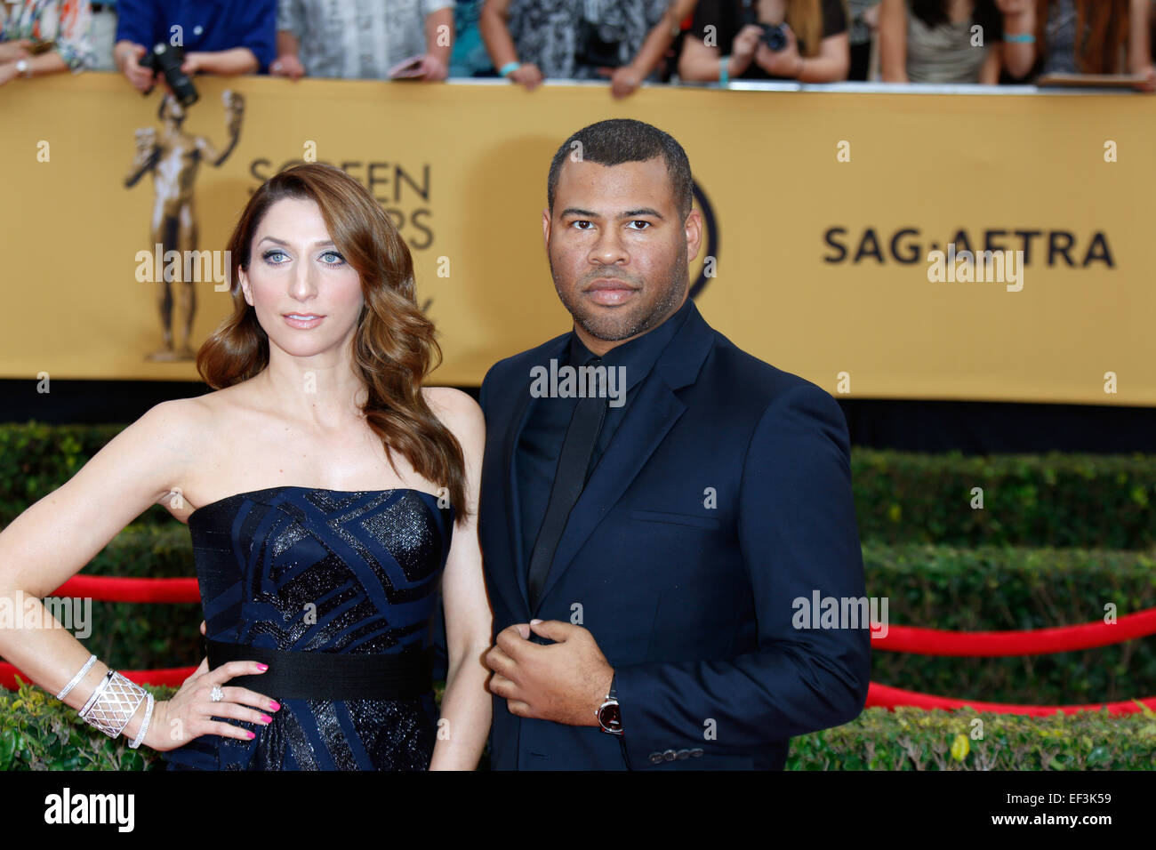 Chelsea Peretti and Jordan Peele arrive at the 21st annual Screen ...