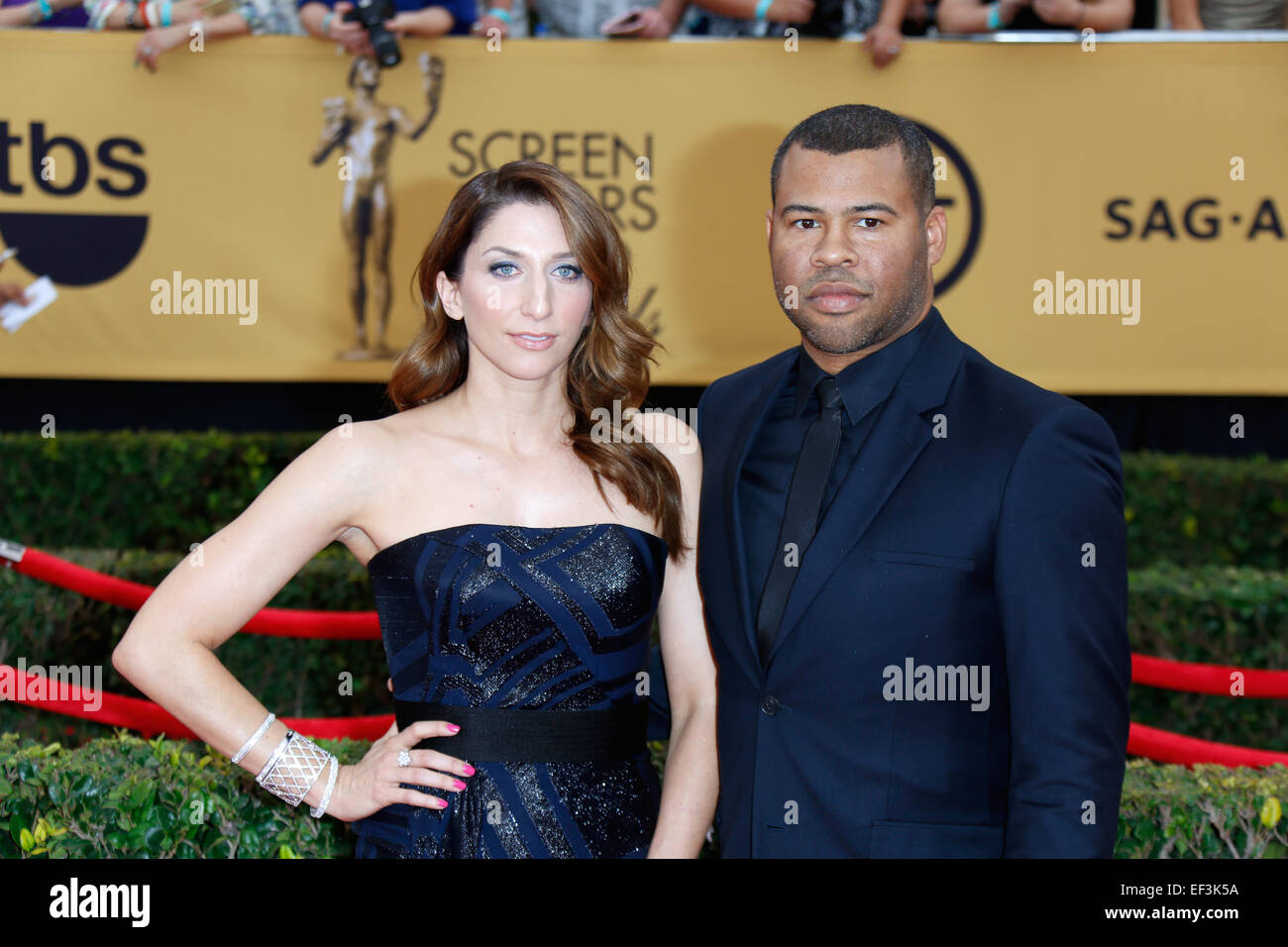 Chelsea Peretti and Jordan Peele arrive at the 21st annual Screen ...