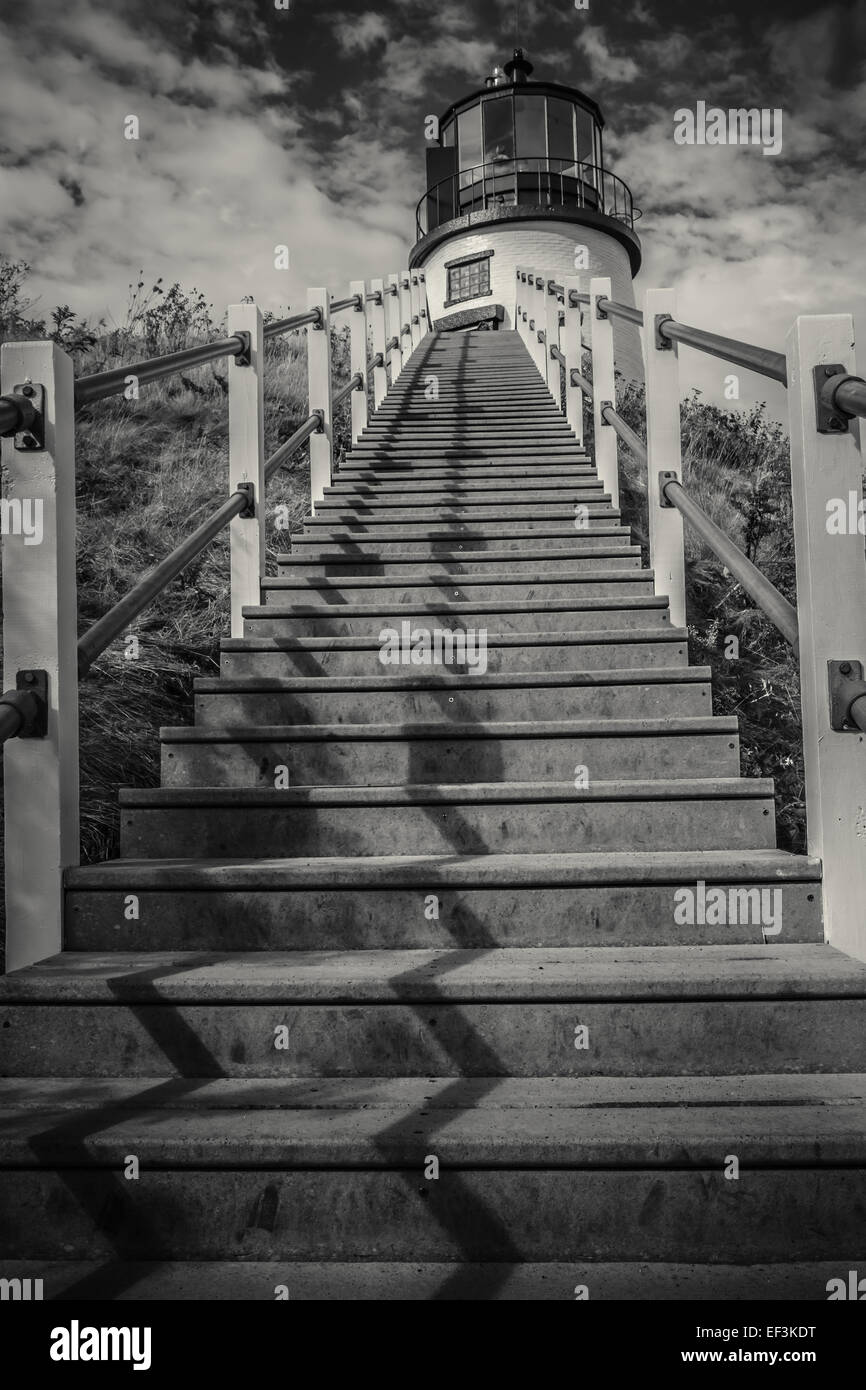 Owl's head lighthouse - Looking up the stairs up Owls Head Lighthouse ...