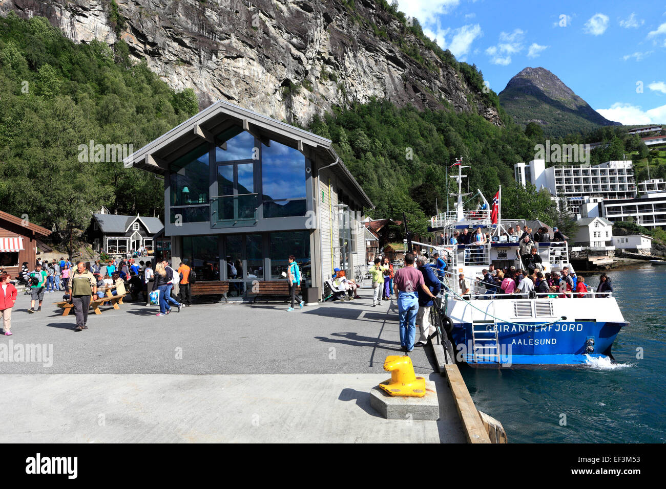View of Geiranger town, Geirangerfjord, UNESCO World Heritage Site ...