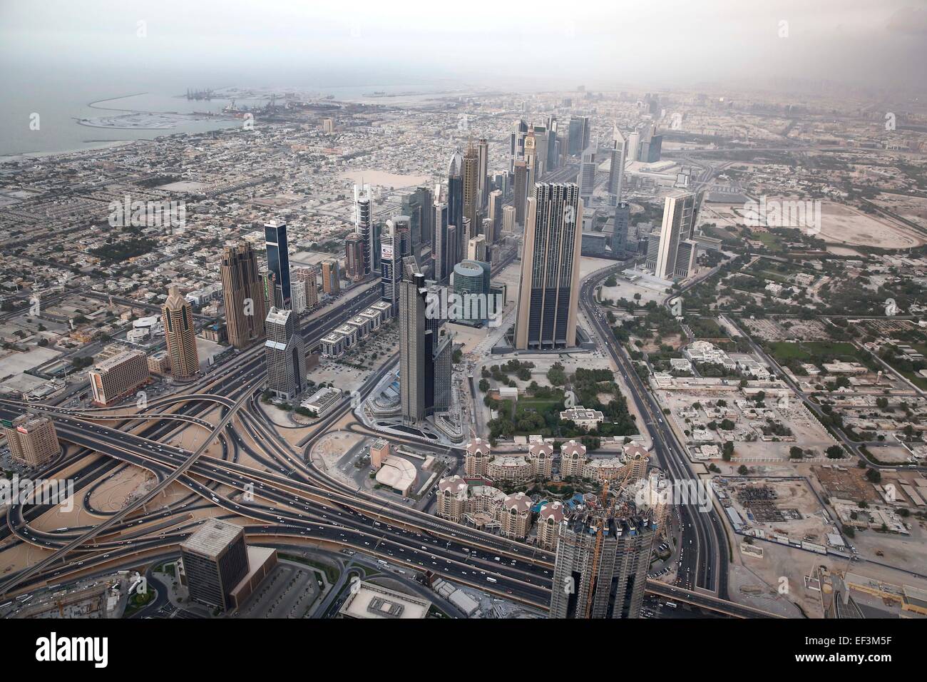Views of Dubai in the United Arab Emirates UAE taken from floor 148 of ...