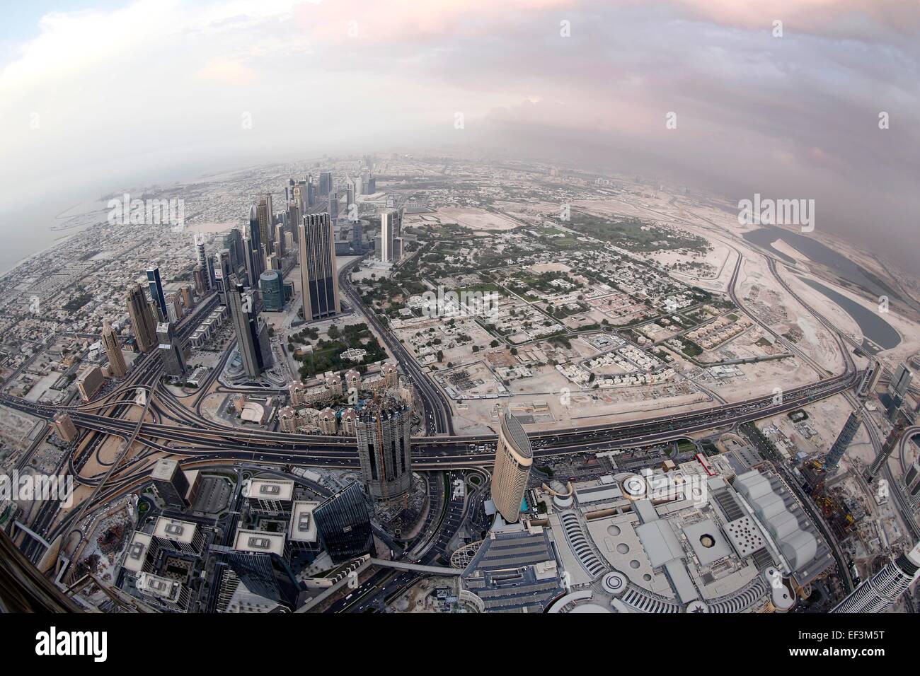 Views of Dubai in the United Arab Emirates UAE taken from floor 148 of ...