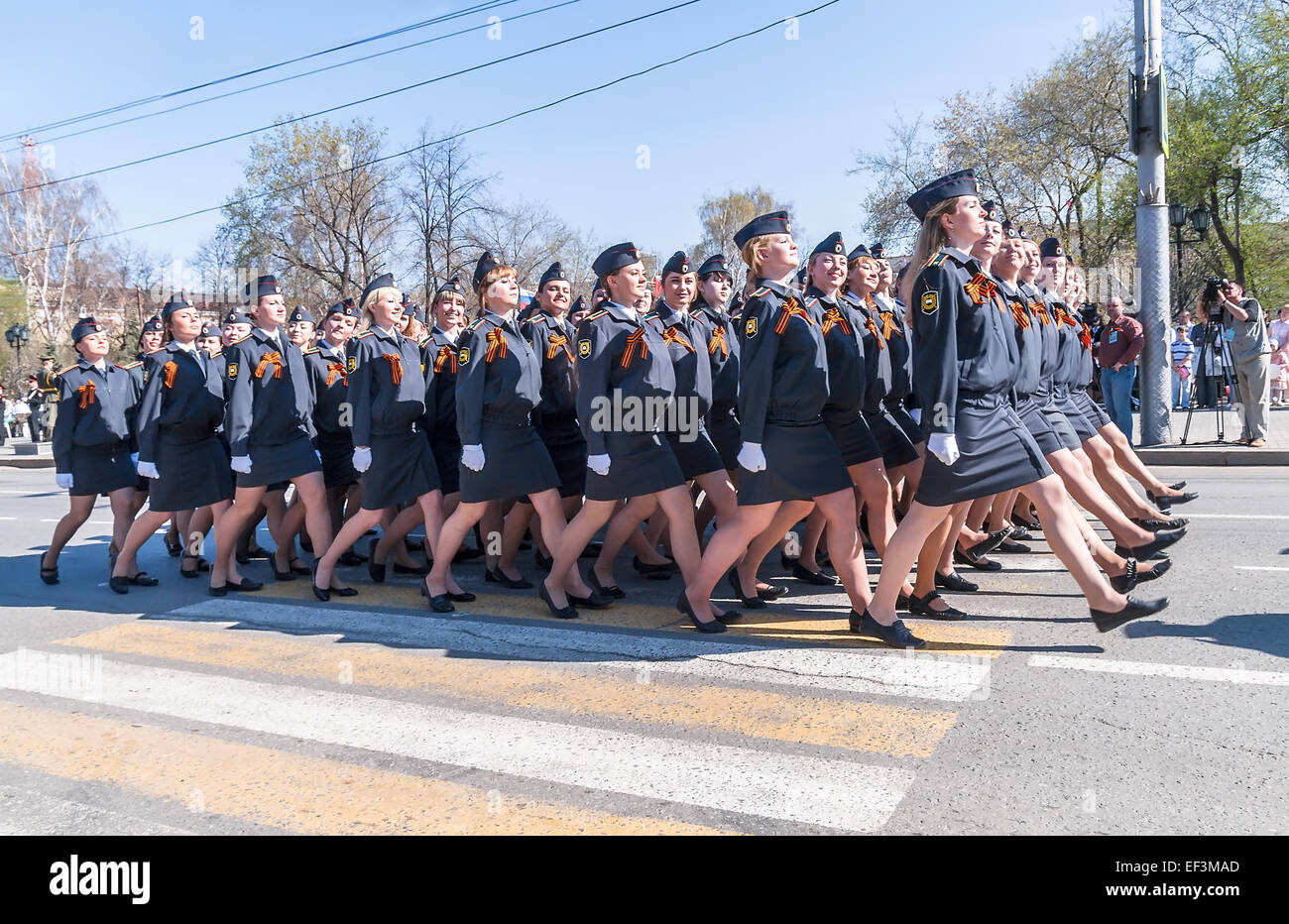 Russian women marching hi-res stock photography and images - Alamy