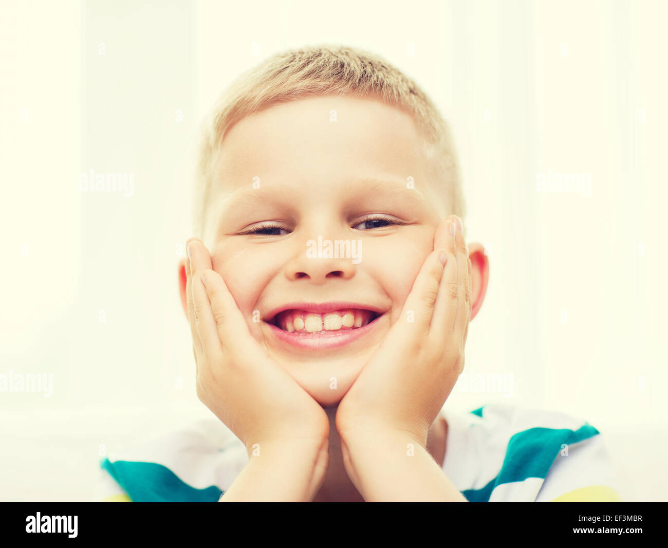 smiling little student boy at home Stock Photo - Alamy