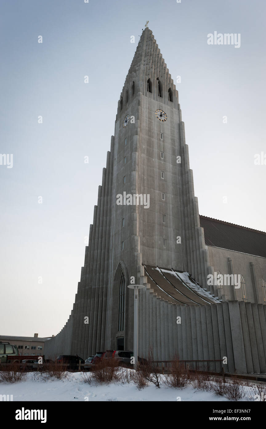 Hallgrimskirkja Church Clock Tower Reykjavik High Resolution Stock ...