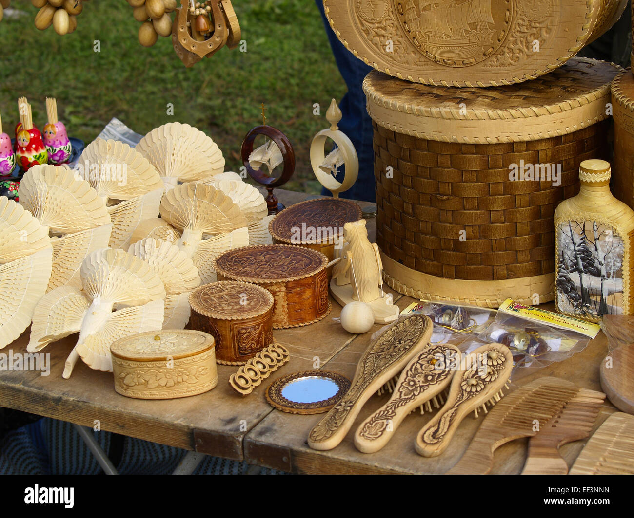 Small handcraft market at the open air Stock Photo - Alamy