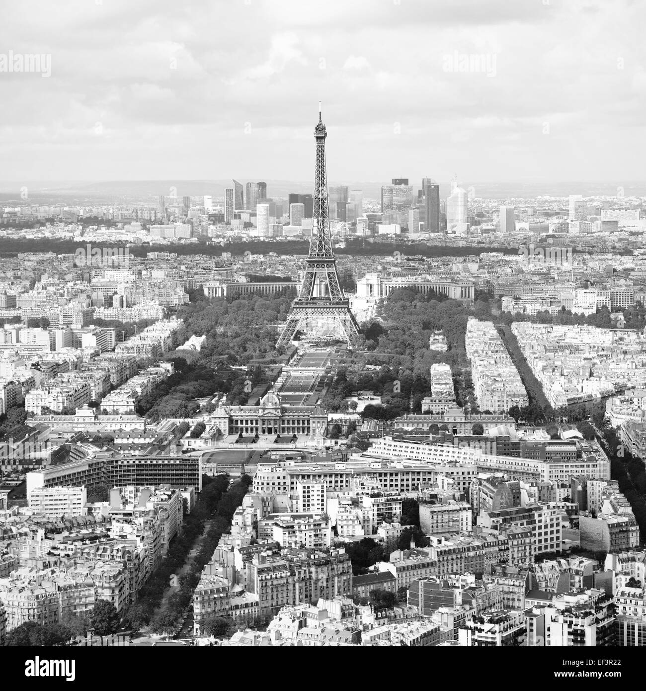 Aerial view of Paris, France. Black and white image Stock Photo - Alamy