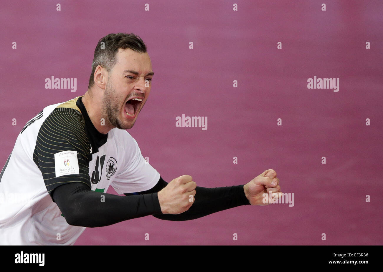 Germany's Jens Schoengarth reacts during the men's Handball World ...