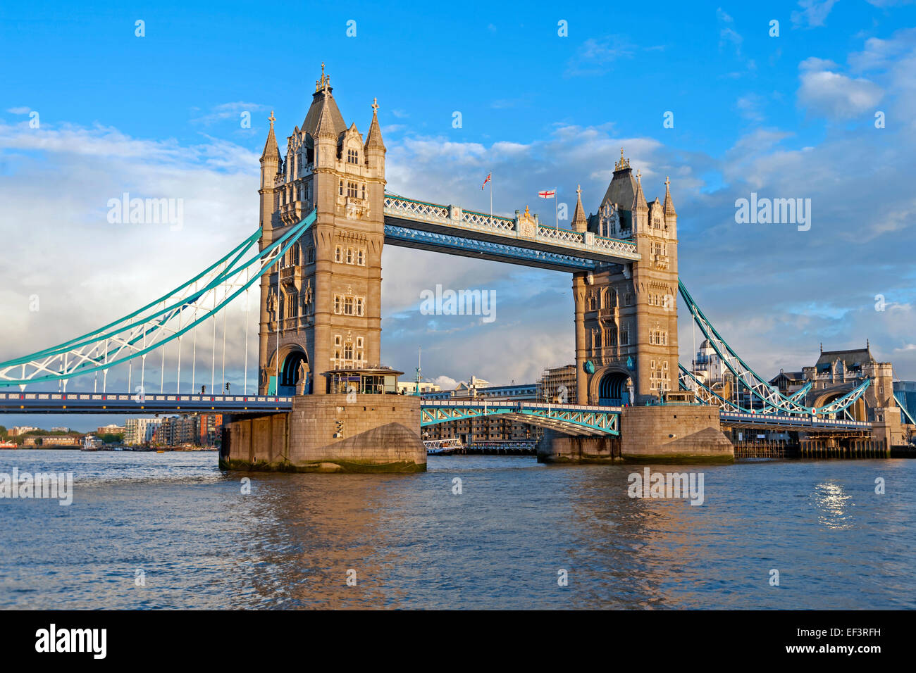 Tower Bridge over the River Thames on a Sunny Day, London, England, UK ...