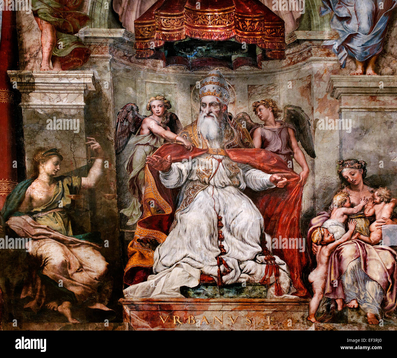 Pope Urban I between Iustitia and Caritas Raphael Rooms (tanze di ...