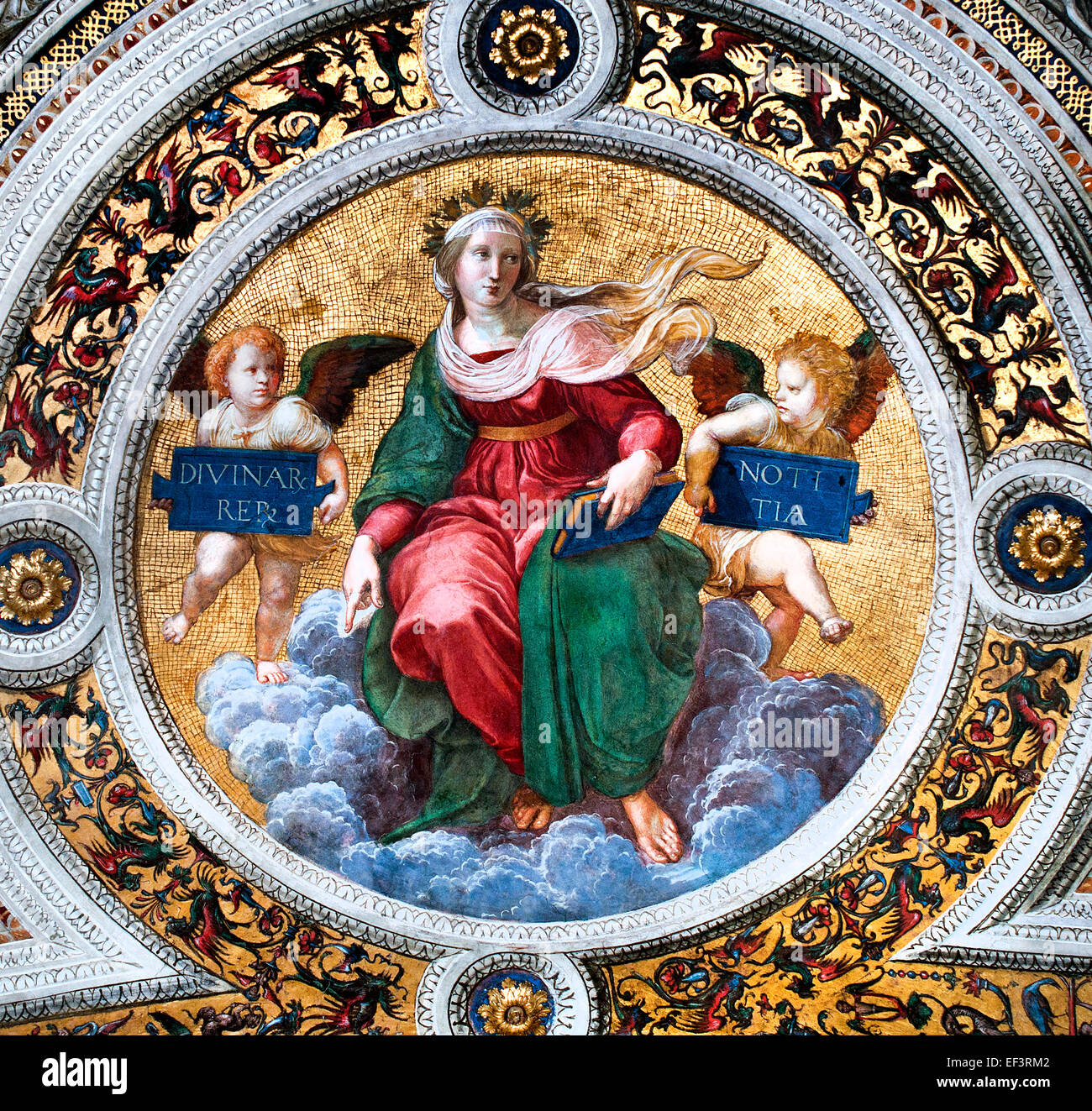 Ceiling of the Stanza della Segnatura 1508 Theology Raphael Rooms ...