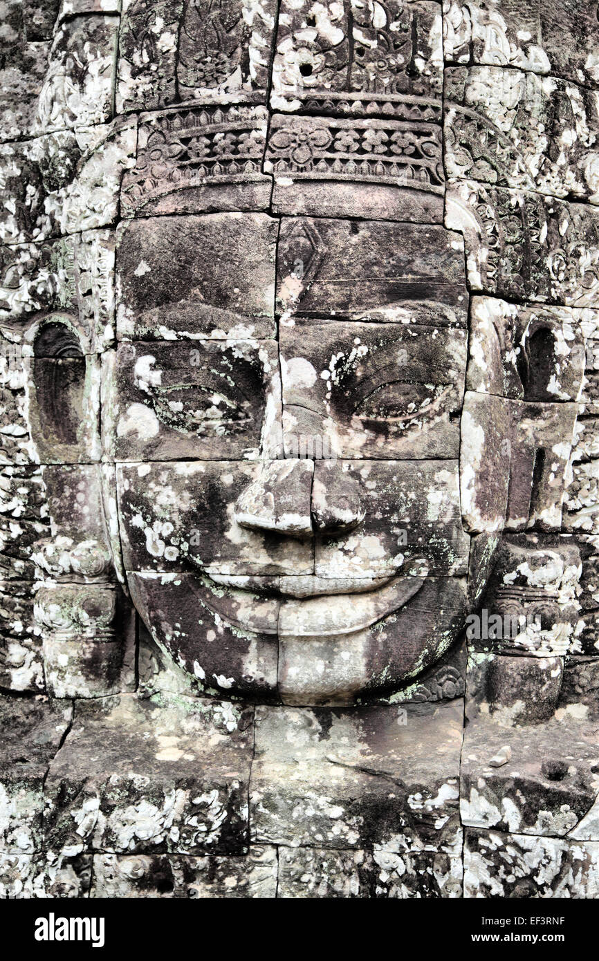 Angkor wat face carving cambodia hi-res stock photography and images ...
