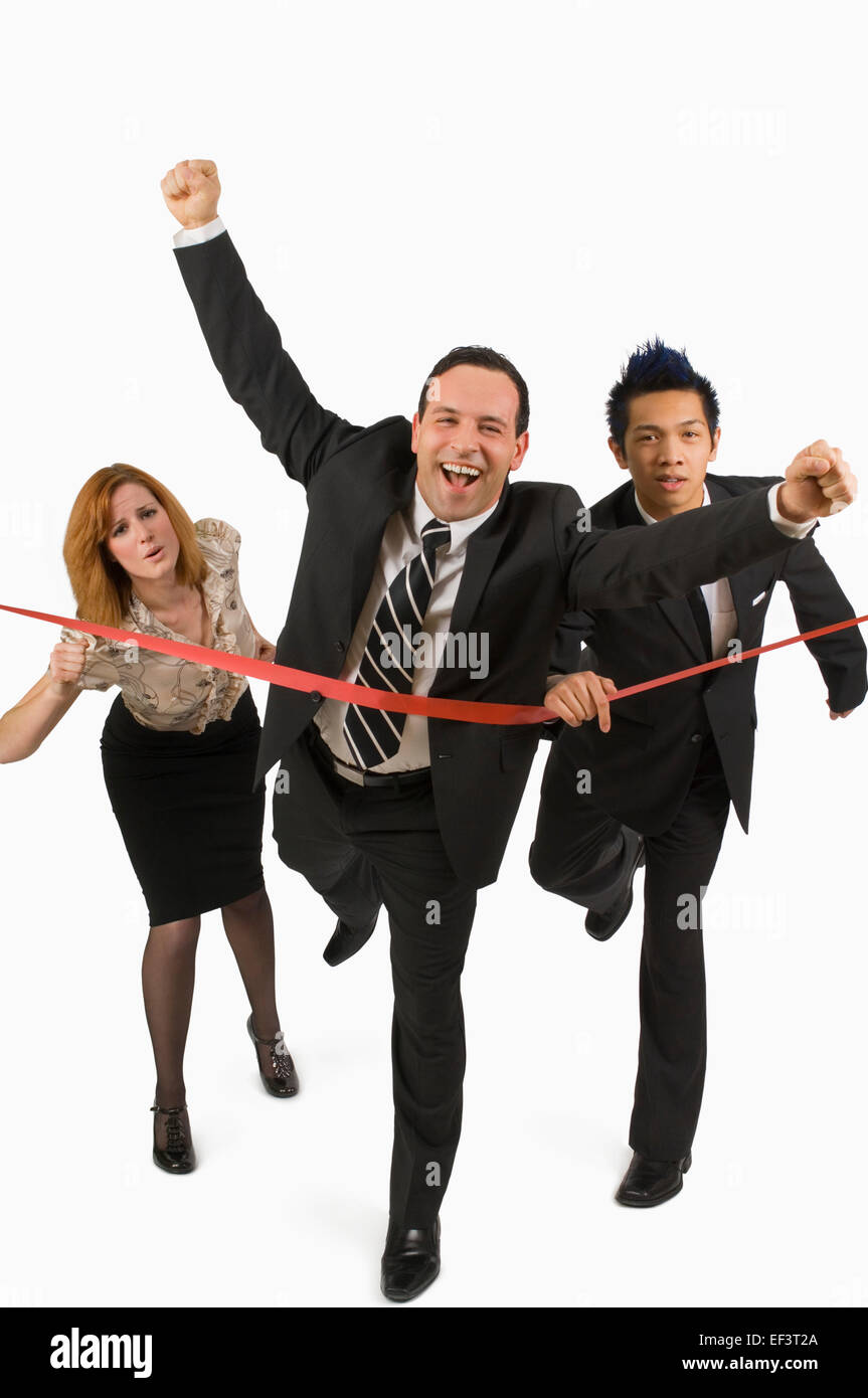 Businessman running at the finish line hi-res stock photography and ...