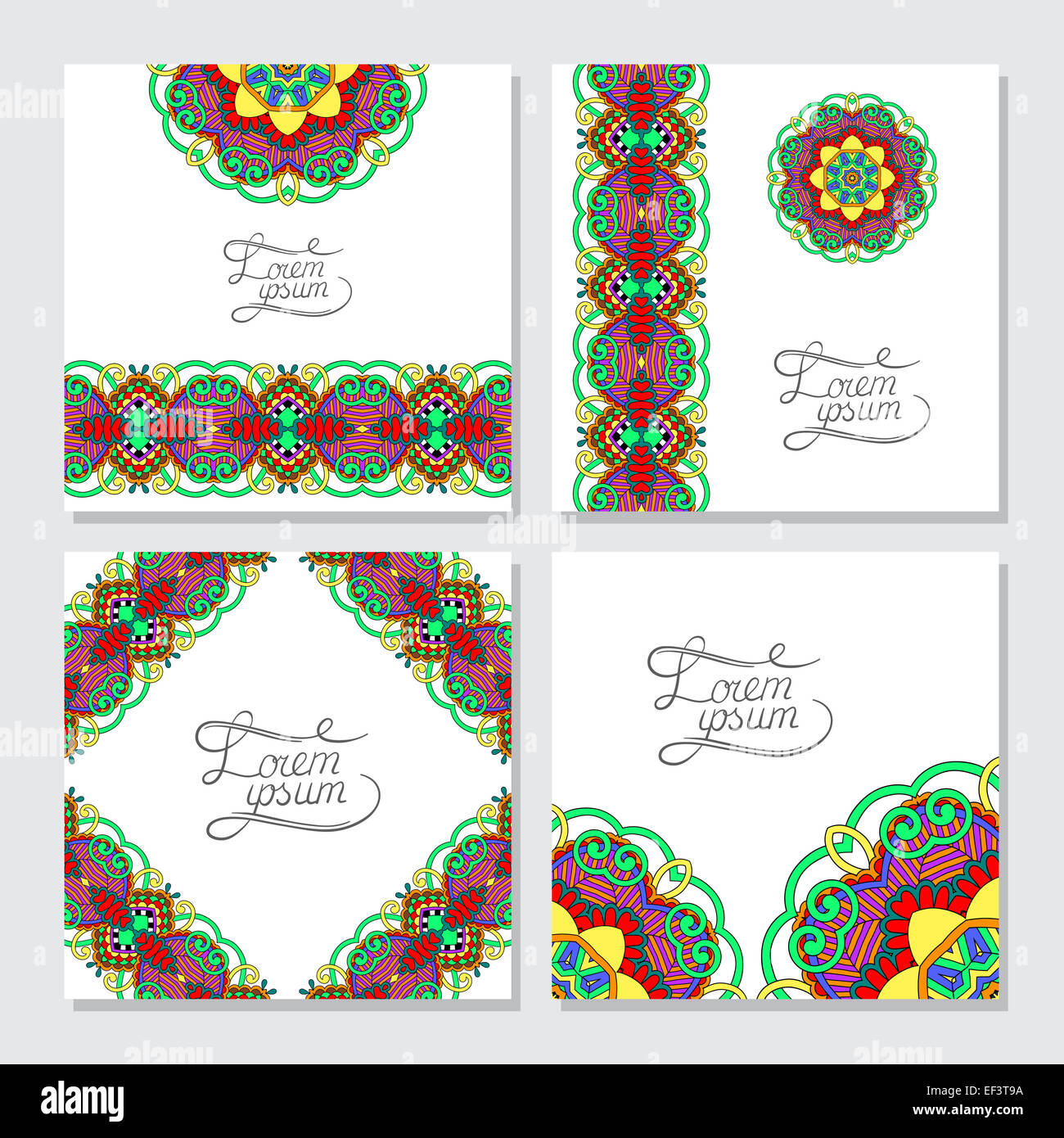 collection of decorative floral greeting cards Stock Photo - Alamy