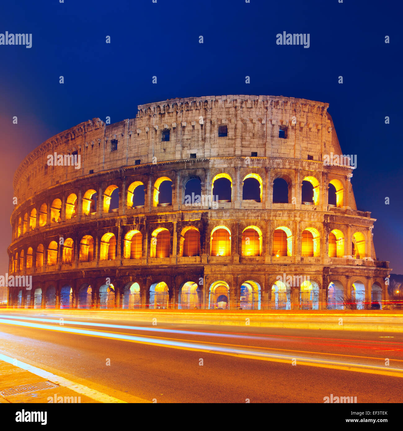 Night view colosseum illuminated hi-res stock photography and images ...