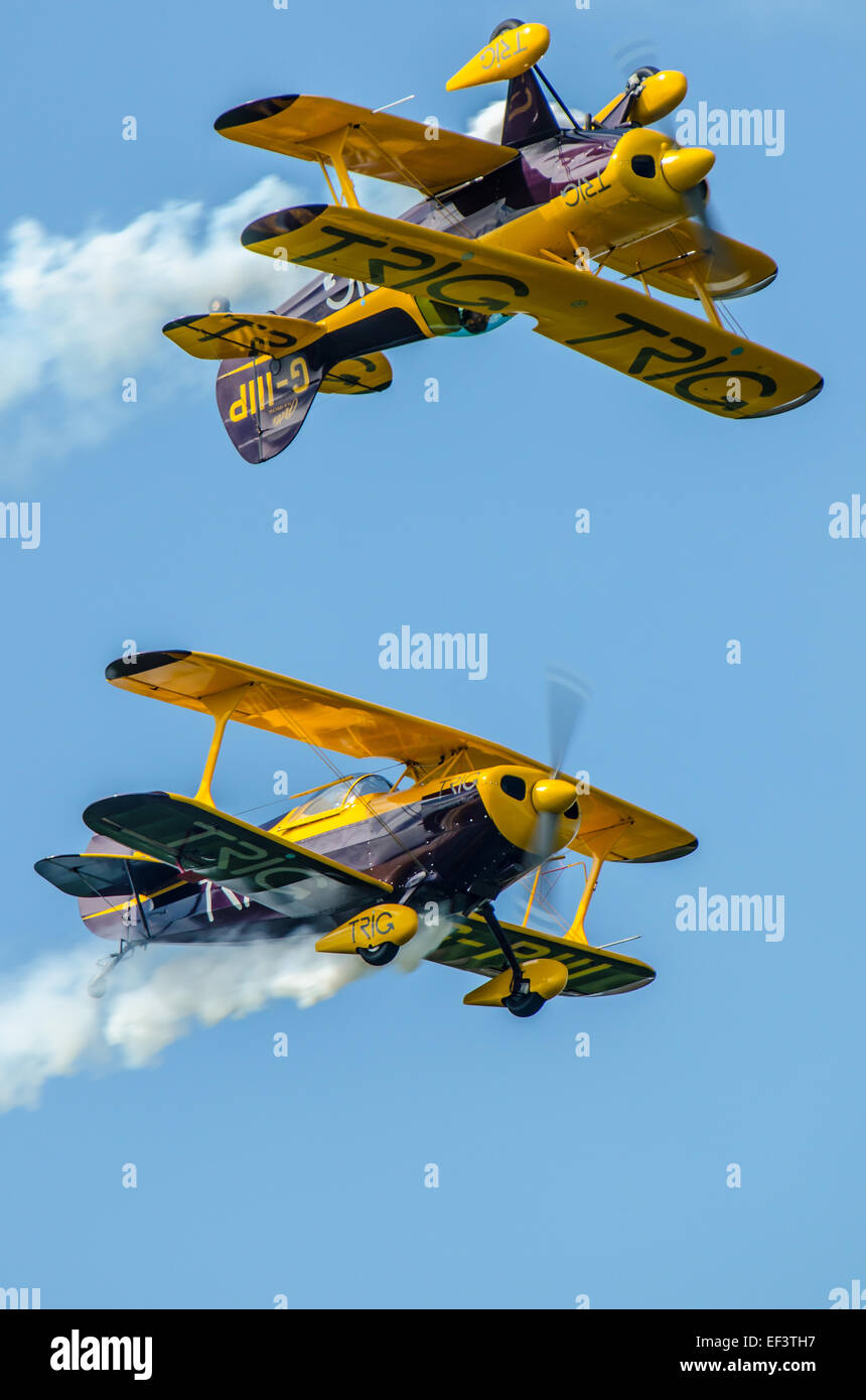 The Trig Aerobatic Team fly at airshows around Europe in classic Pitts ...