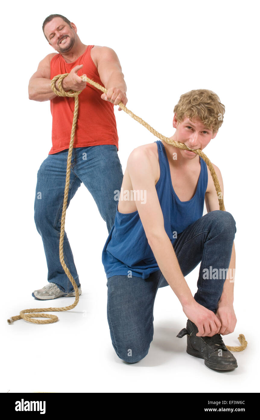 People tug war men Cut Out Stock Images & Pictures - Alamy