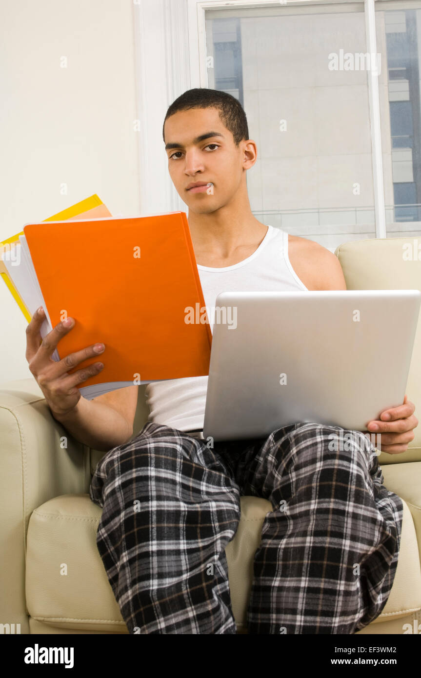 Man working on laptop Stock Photo - Alamy