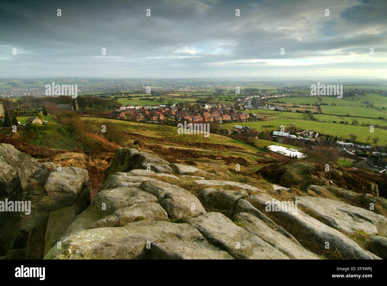 Mow Cop Castle in the village of Mow Cop, Staffordshire Stock Photo - Alamy