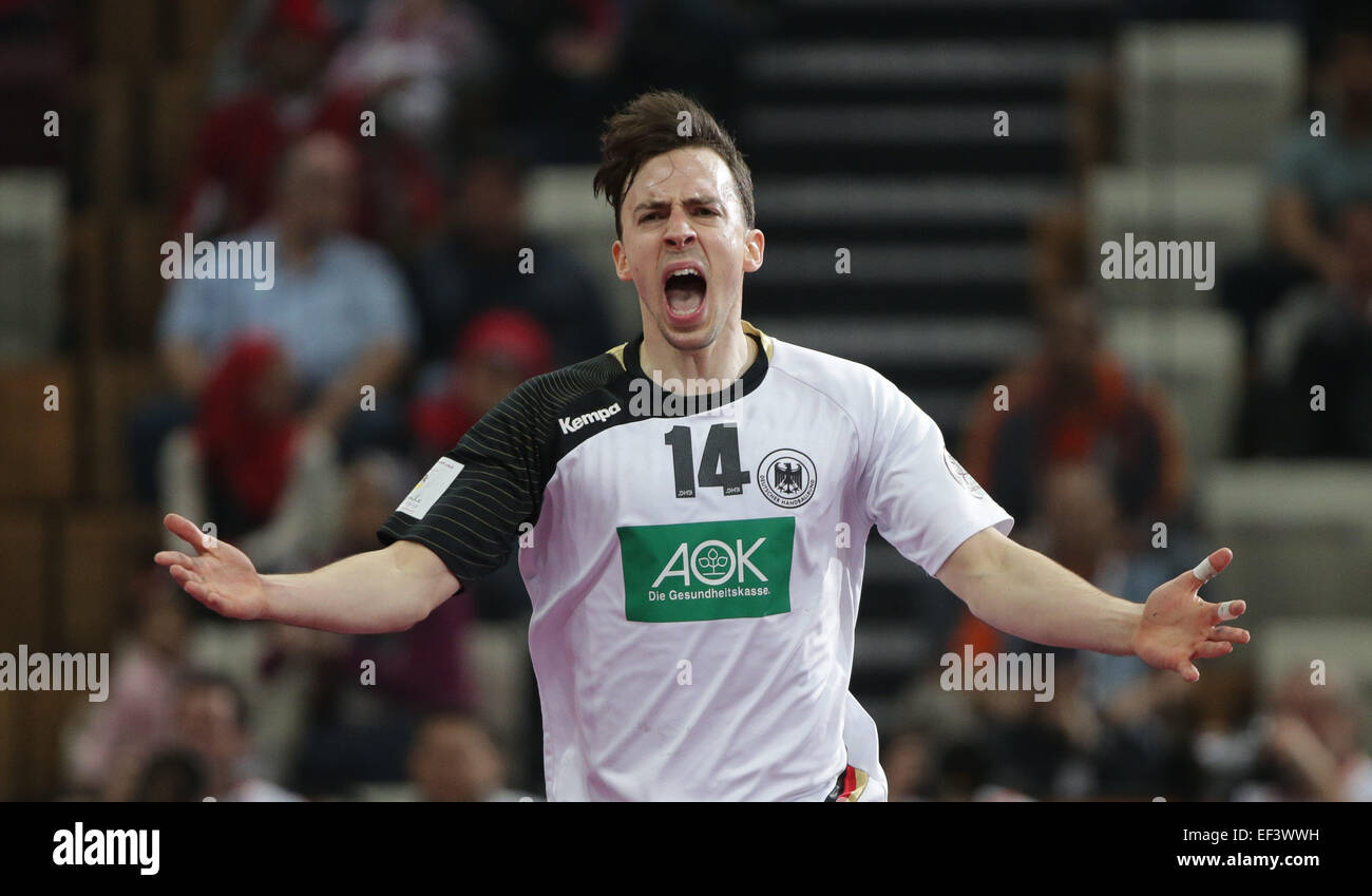 Germany's Patrick Groetzki reacts after a score during the men's ...