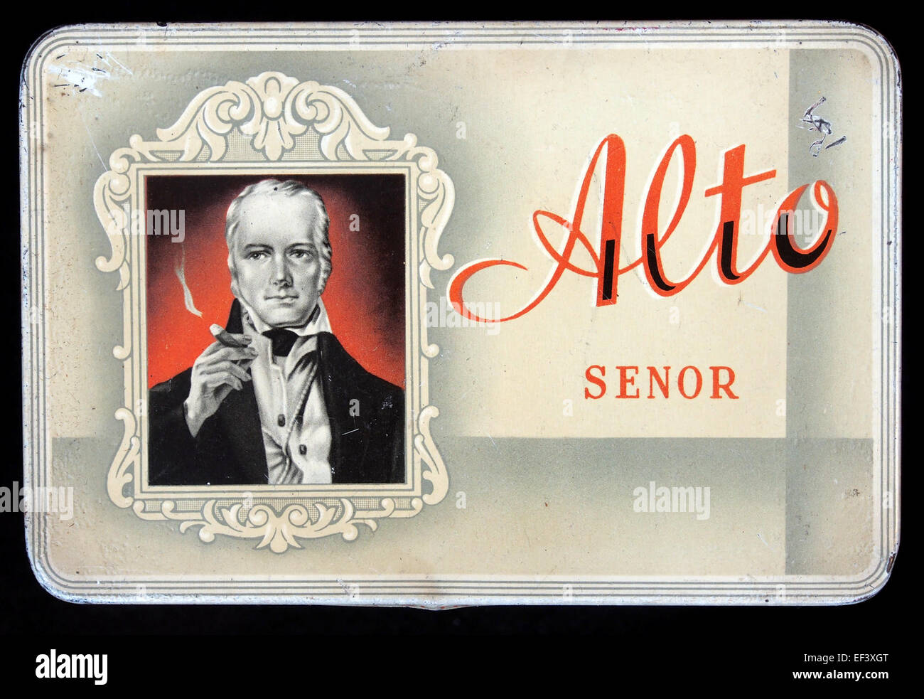 This Alto Senor cigar tin is a vintage collectible, featuring a design ...