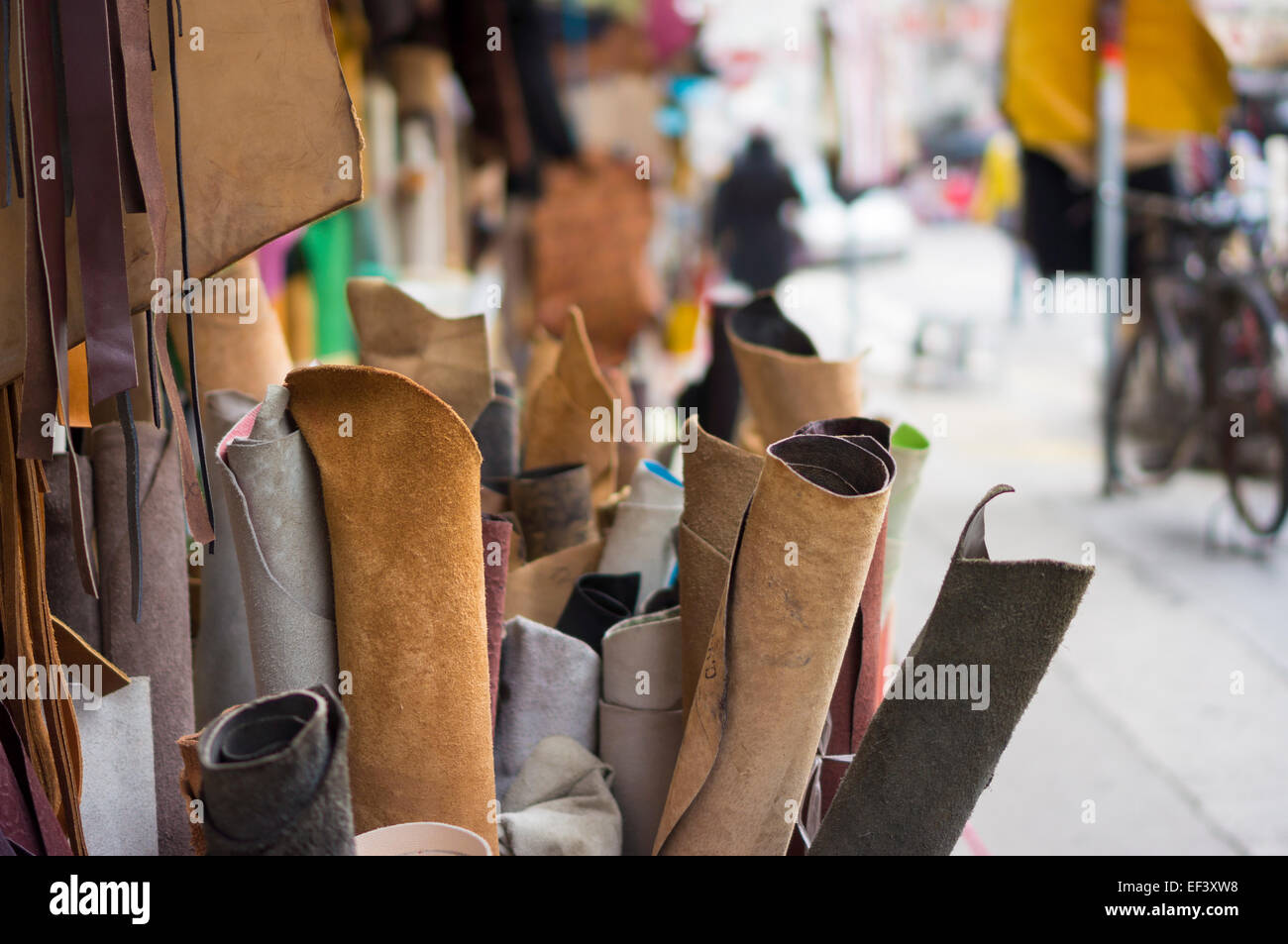 Mon Kok, Hong Kong, Leather Stall Stock Photo - Alamy