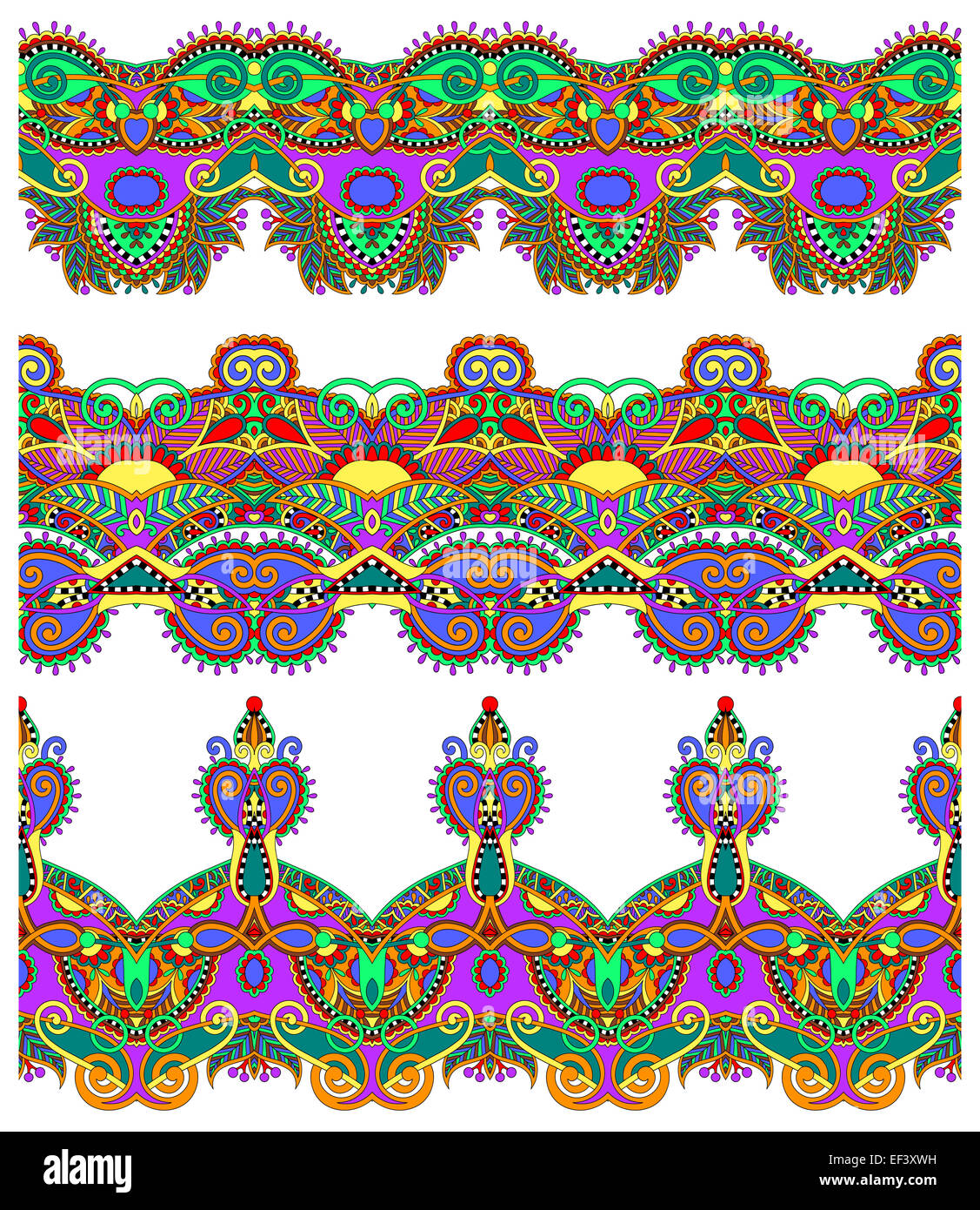 seamless ethnic floral paisley stripe pattern Stock Photo - Alamy