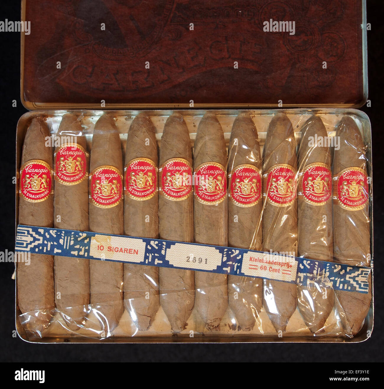 The Carnegie Nobleze Staalkoning cigar tin, known for its robust design ...