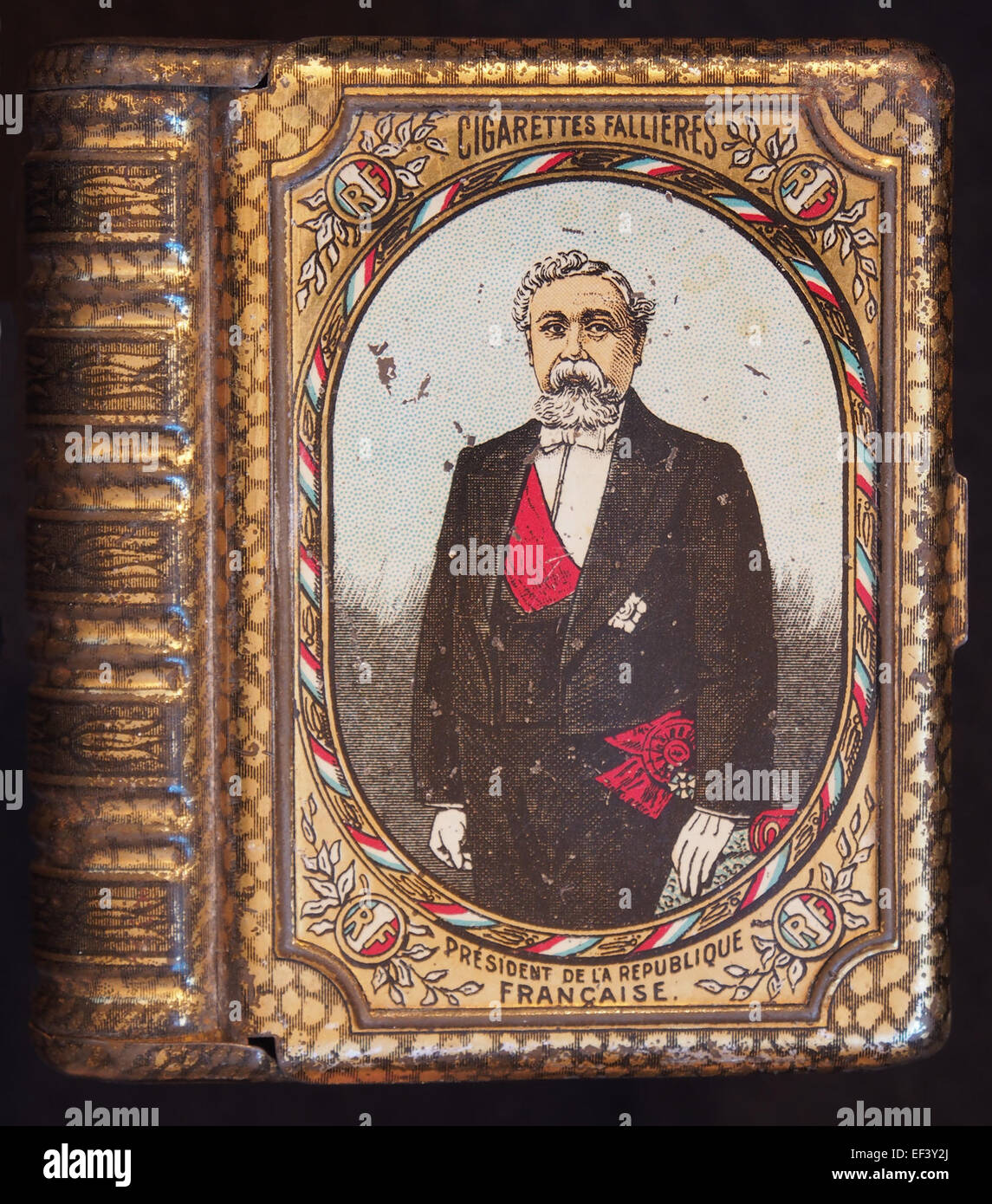 Cigarettes Fallieres, a vintage cigarette pack featuring the image of ...