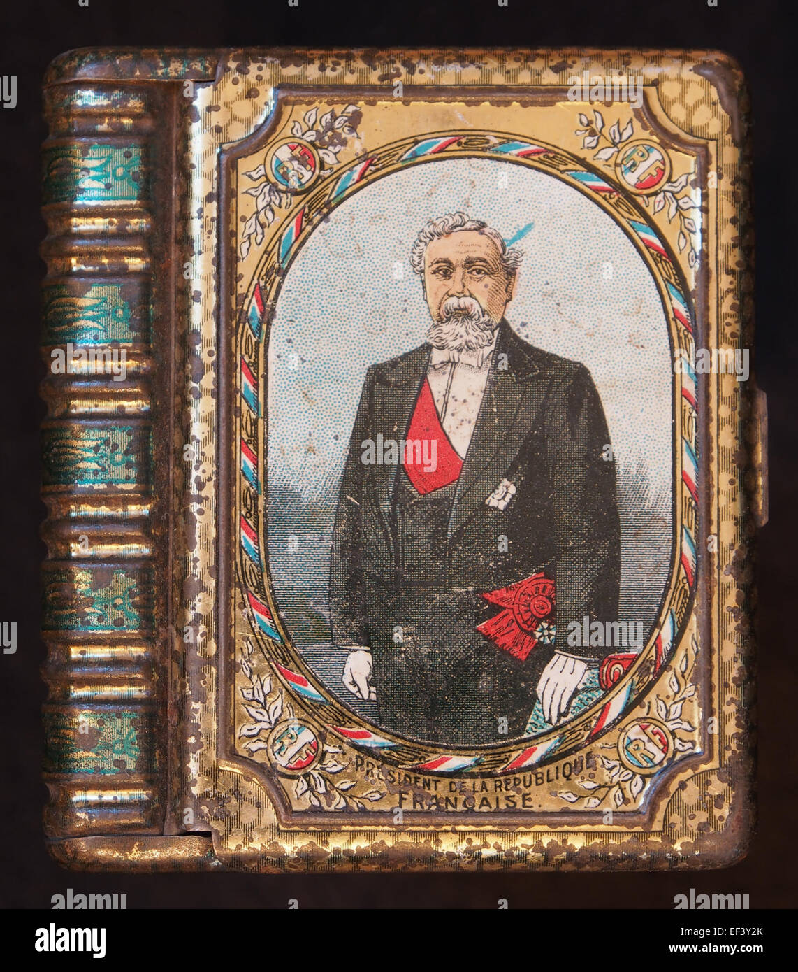The Cigarettes Fallières tin features an image of the French President ...