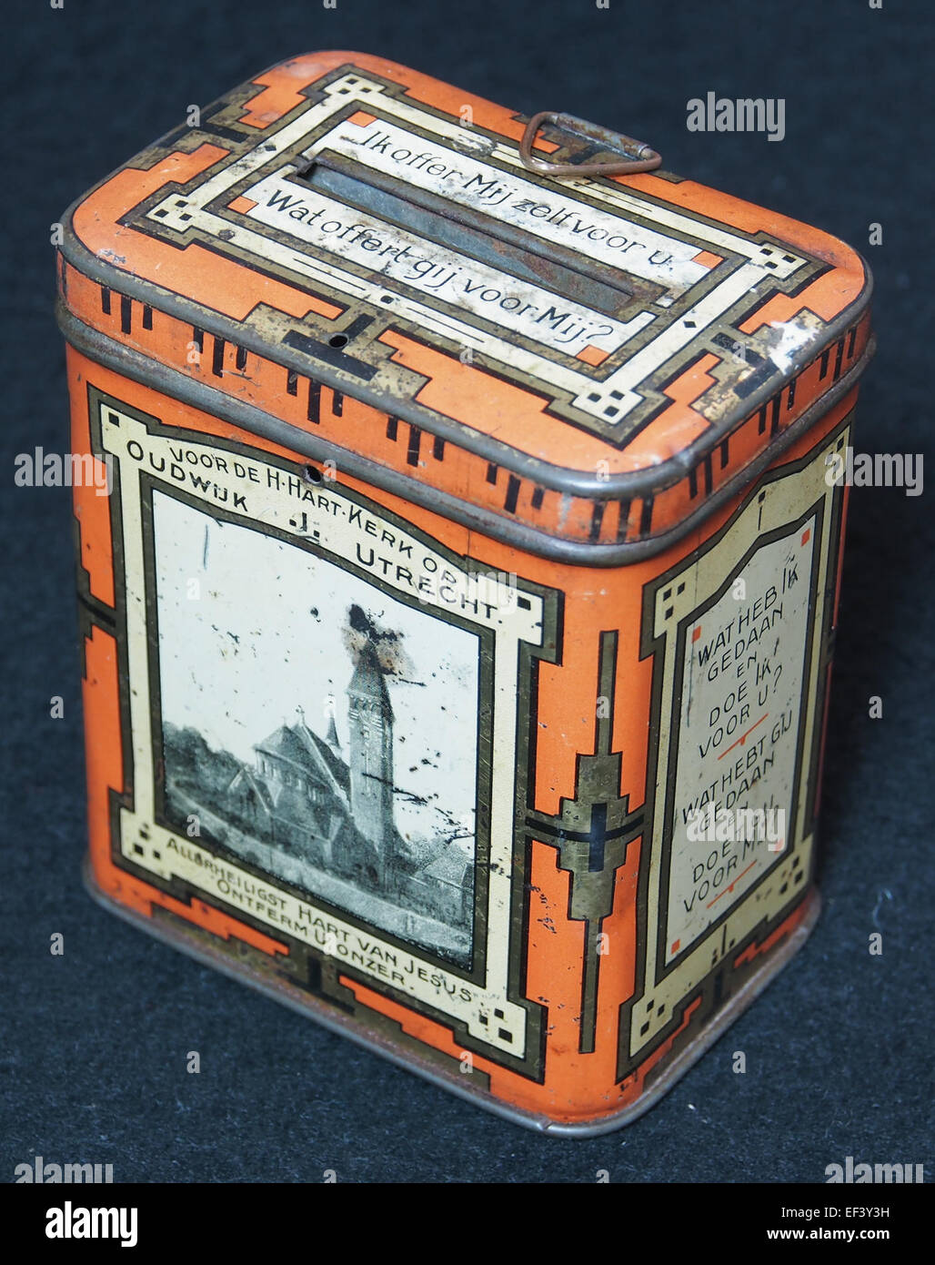 A collection tin for the H Hart Church is shown in the image. The tin ...