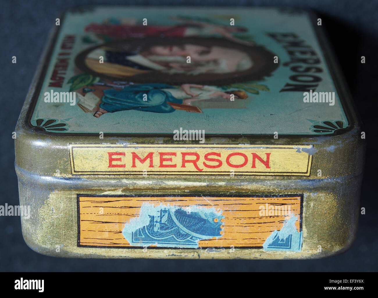 The Emerson cigar tin is a collectible item used for storing cigars ...