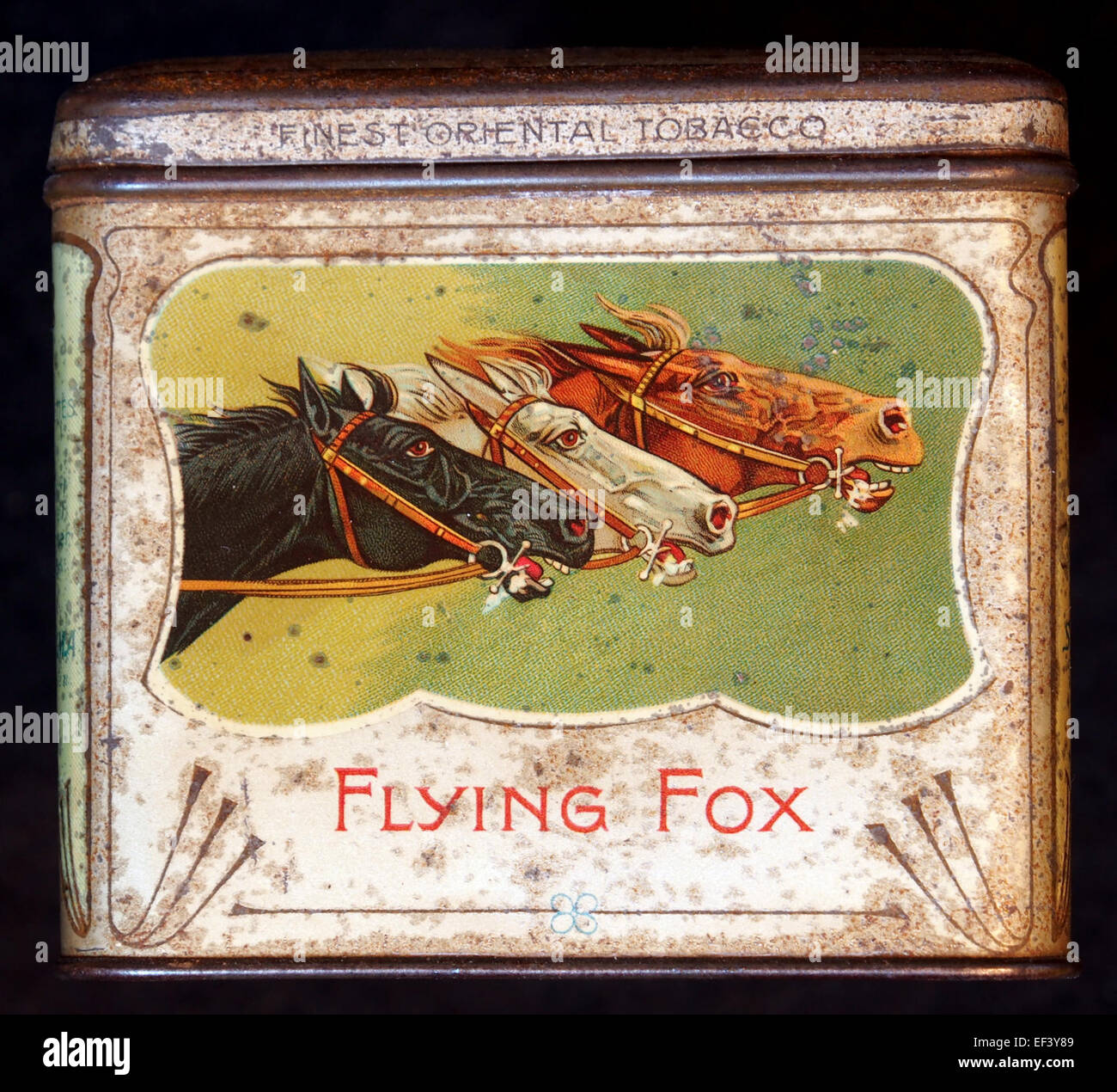 The Flying Fox cigarette tin features a vintage design and was produced ...
