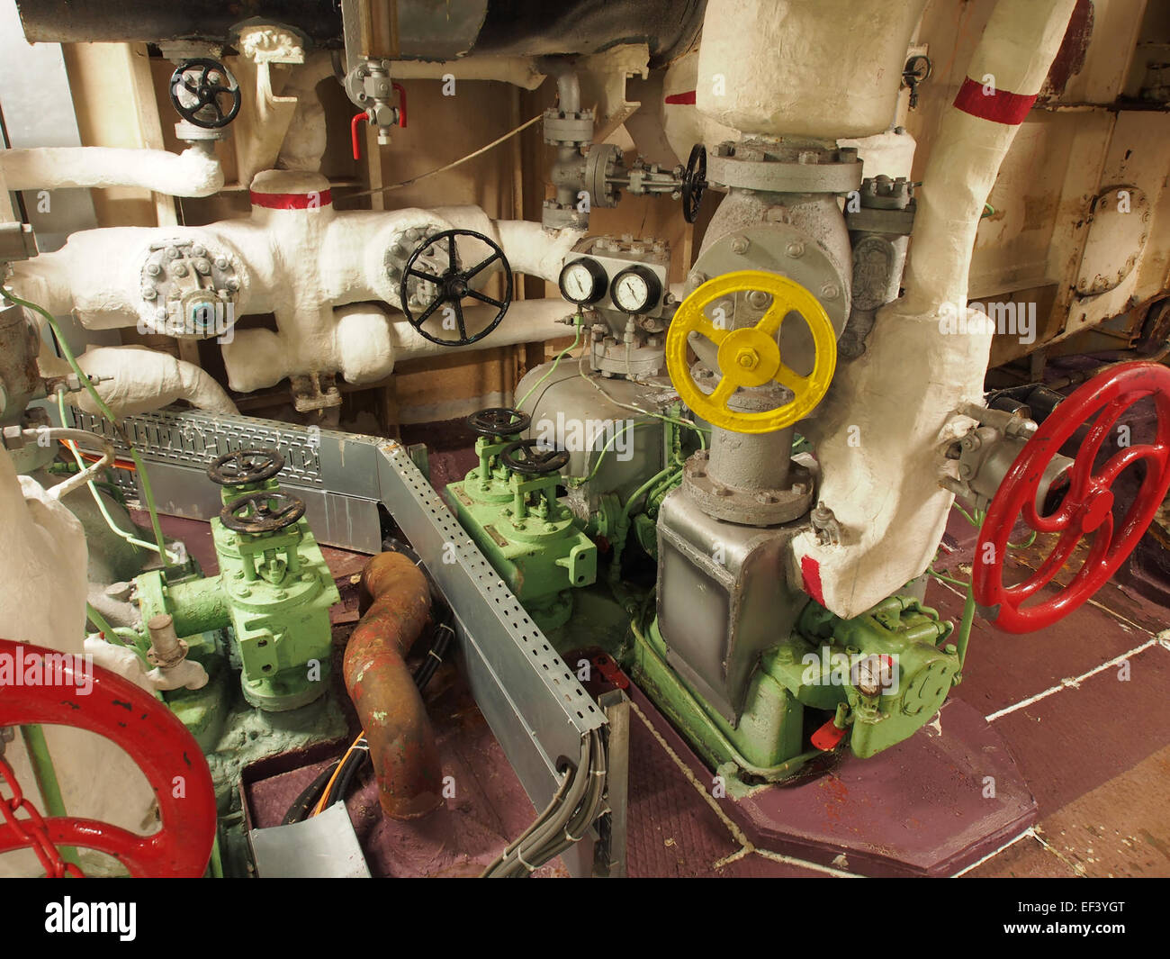 Inside the SS Rotterdam, a famous ocean liner, the image captures the ...