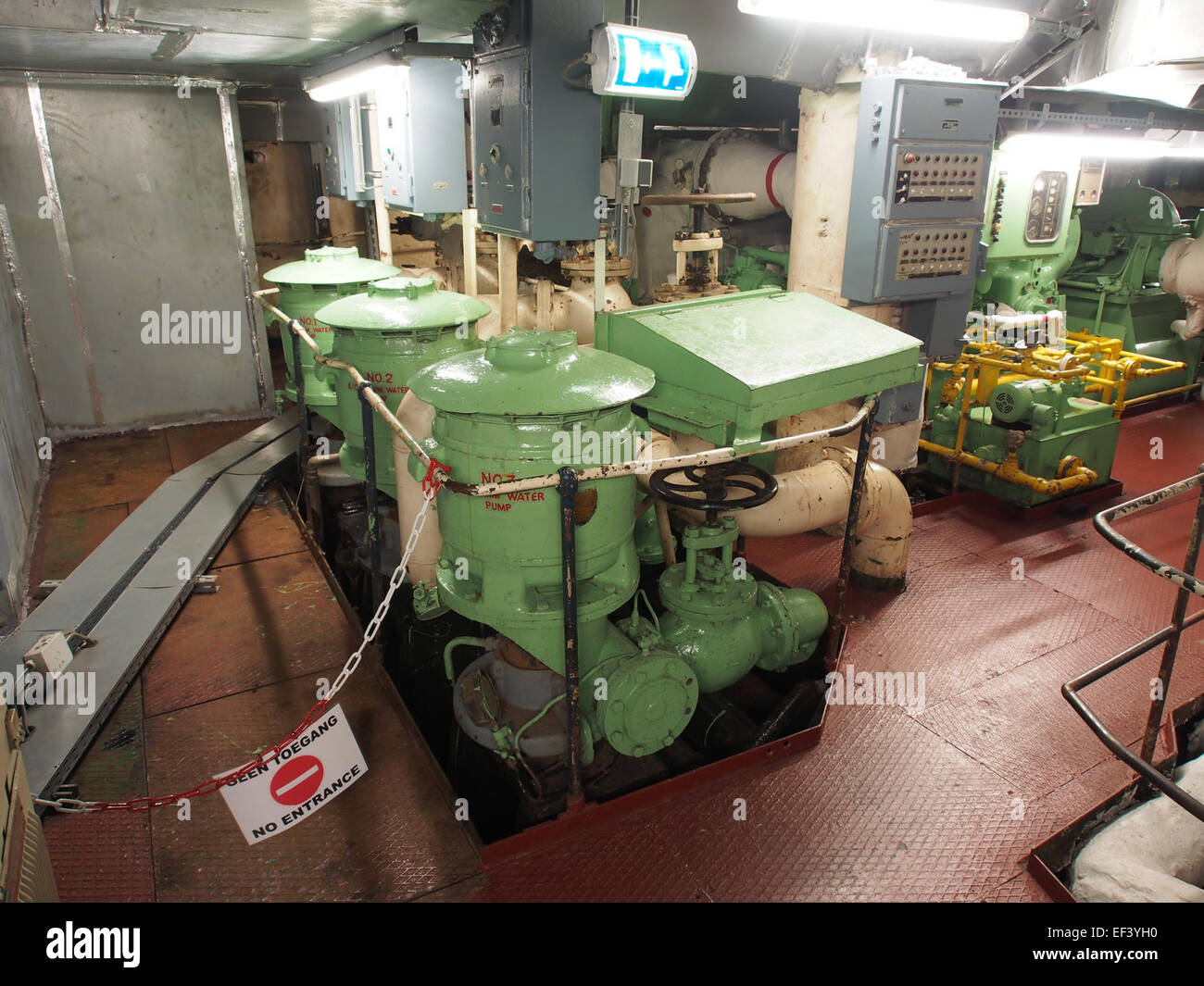 This photo captures the interior of the SS Rotterdam, a former ...