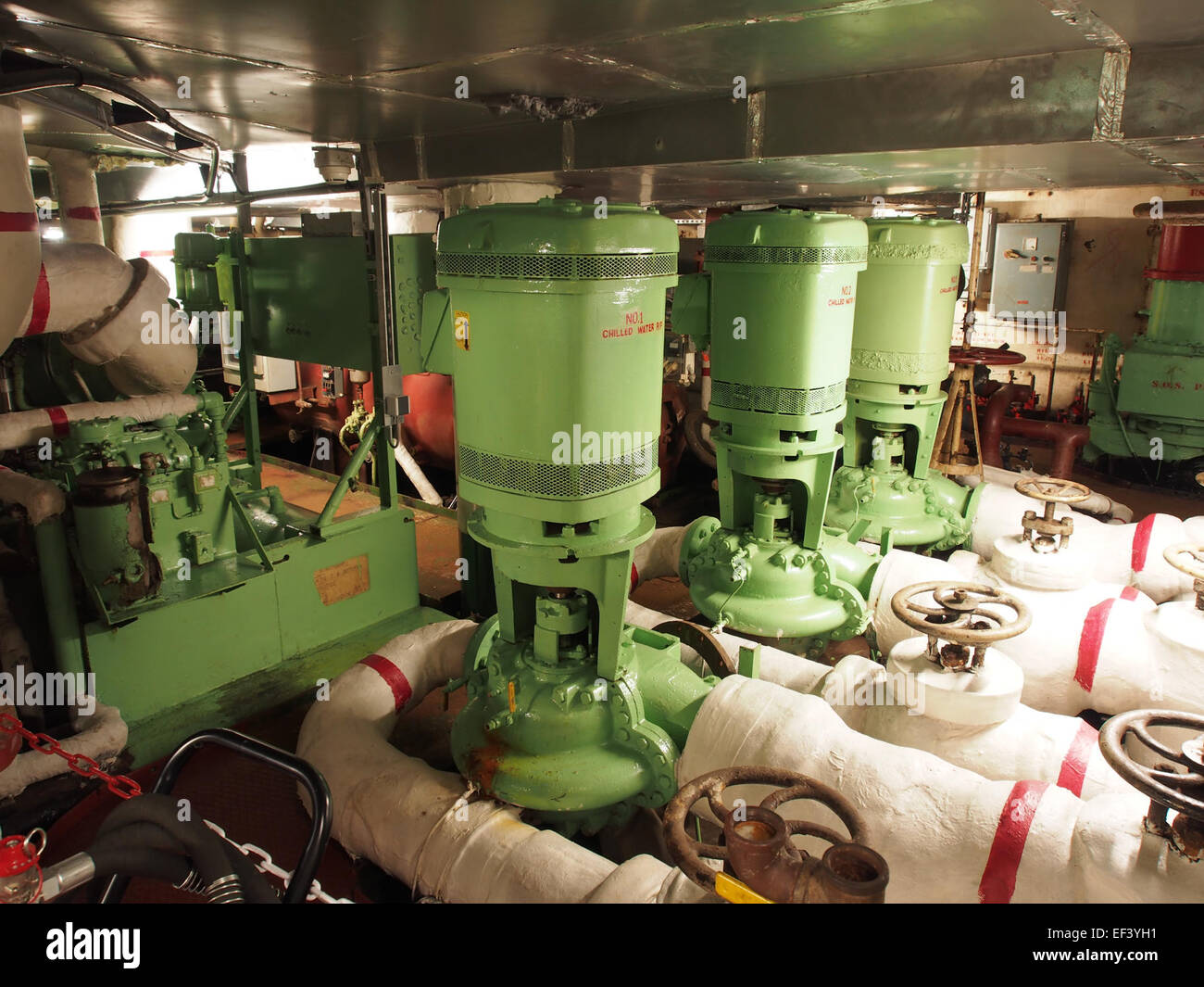This photo captures the interior of the SS Rotterdam, a historic Dutch ...