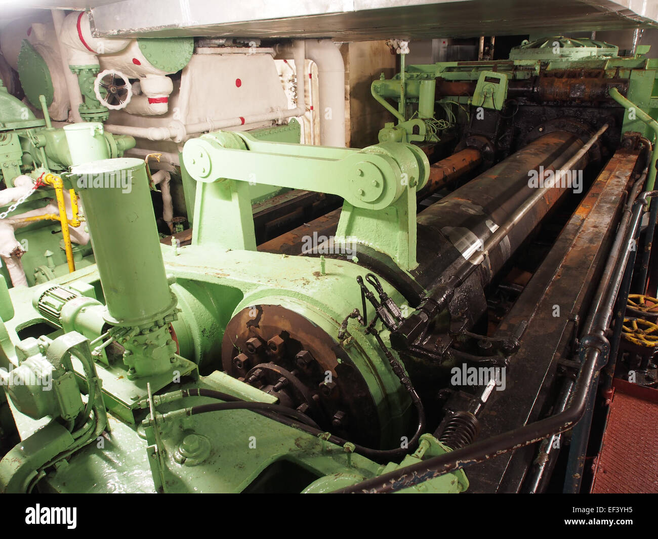 An interior shot of the SS Rotterdam, a historic Dutch ocean liner. The ...