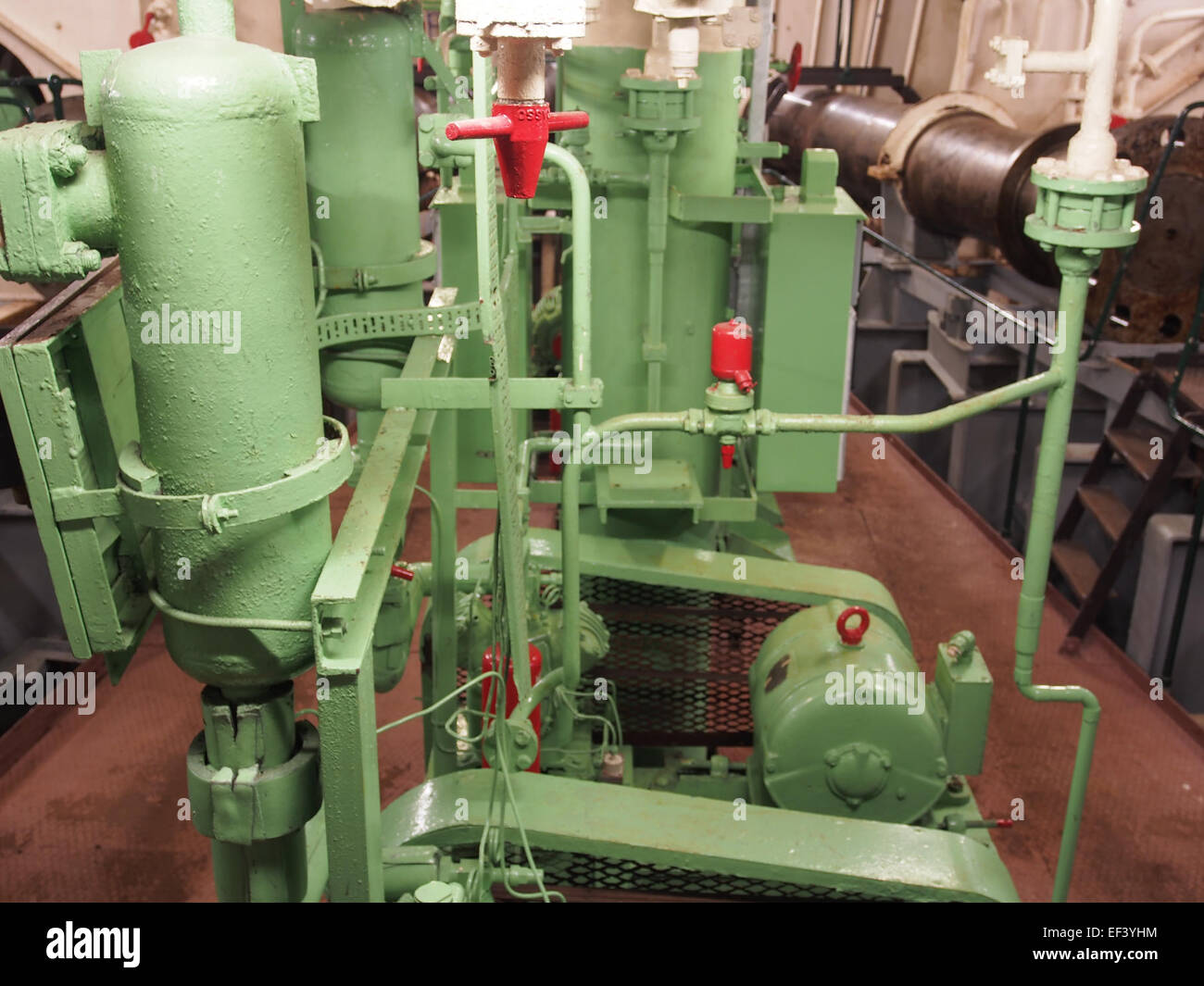 This image shows the interior of the SS Rotterdam, a historic cruise ...