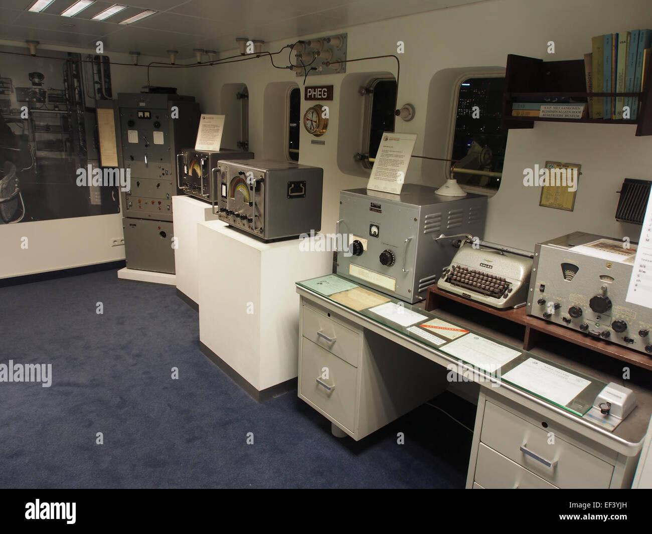 A view inside the SS Rotterdam, a Dutch ocean liner. The image ...