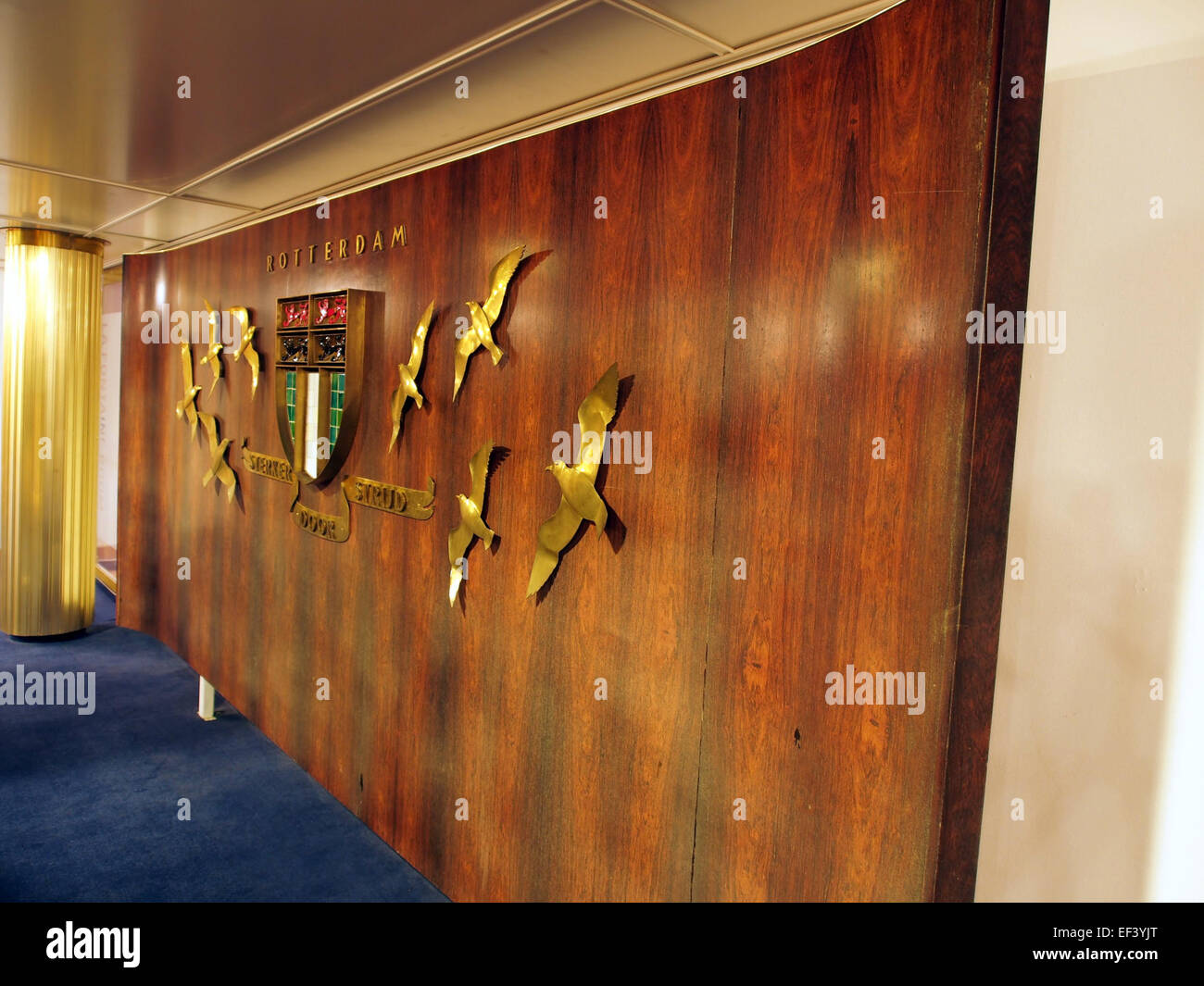 An interior photo of the SS Rotterdam, a former passenger ship now ...