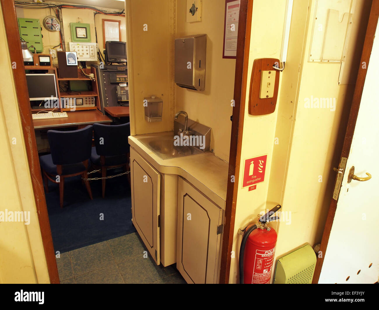 This image shows the water supply system inside the SS Rotterdam, a ...