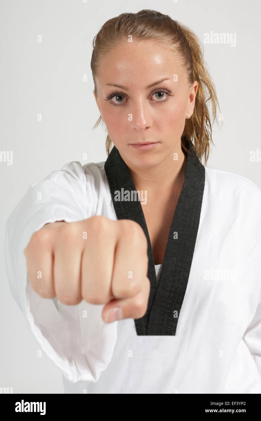 Karate woman kick hi-res stock photography and images - Alamy