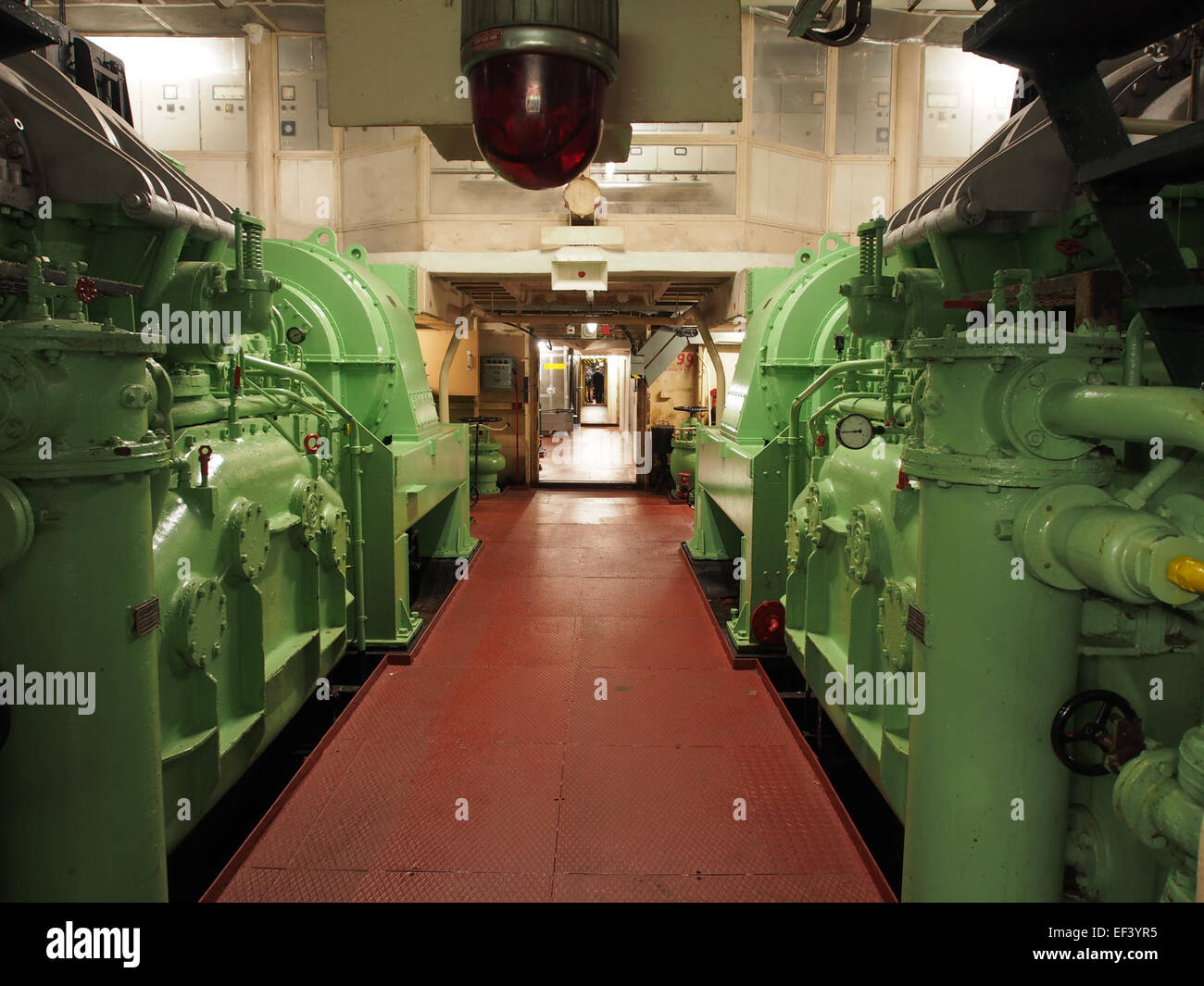 A view inside the SS Rotterdam's machine room, showcasing the ...
