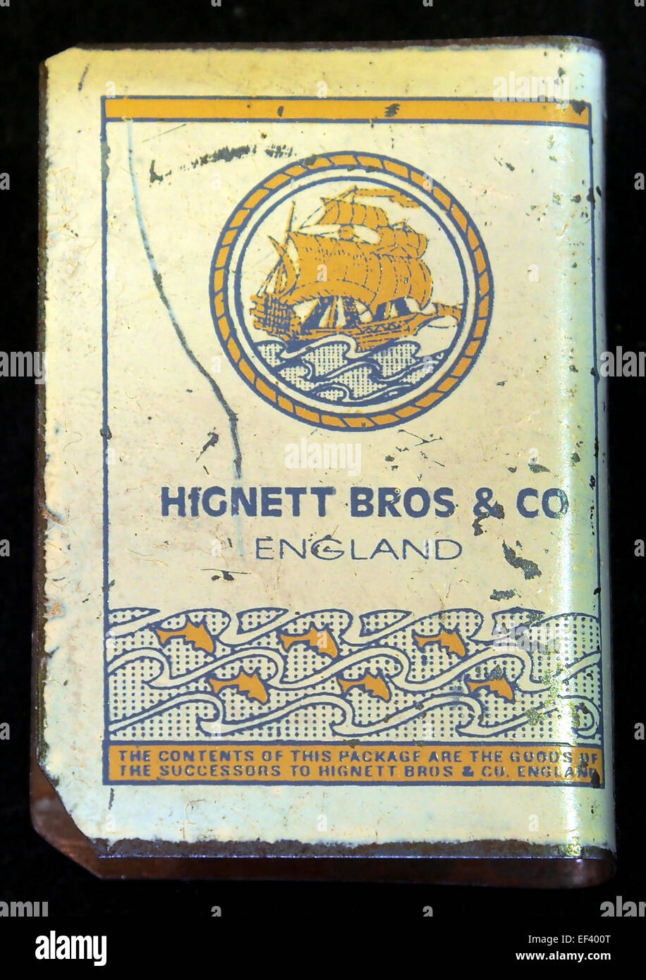 The Neptune Navy Cut cigarettes matchbox holder, shown from the back ...