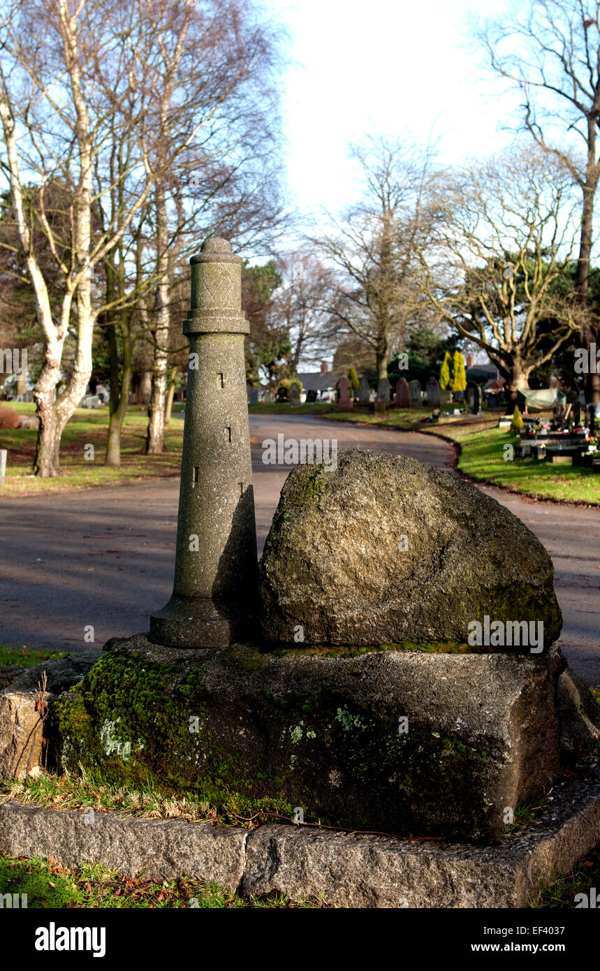 A lighthouse gravestone, Witton Cemetery, Birmingham, UK Stock Photo ...