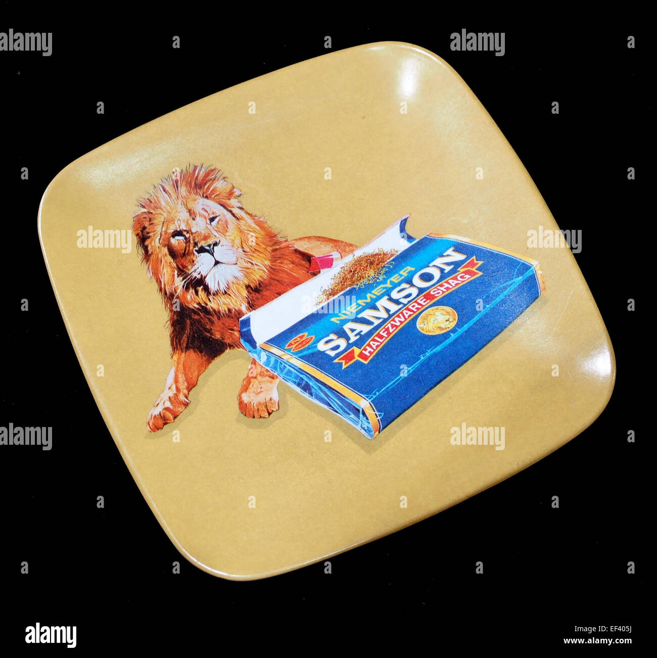 A small tin container for Samson halfzware shag, a brand of Dutch ...