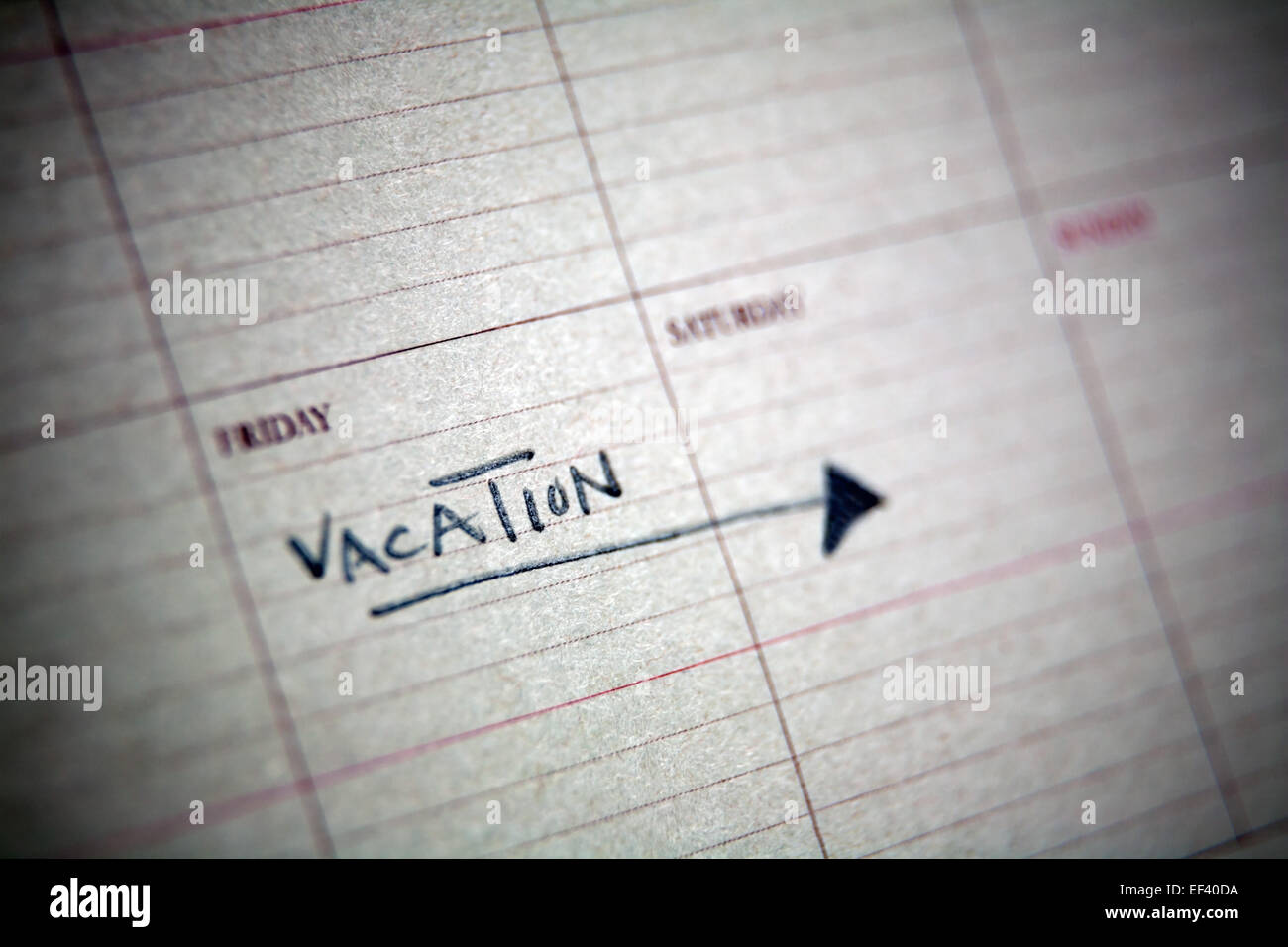 "Vacation" Written on Calendar Stock Photo - Alamy