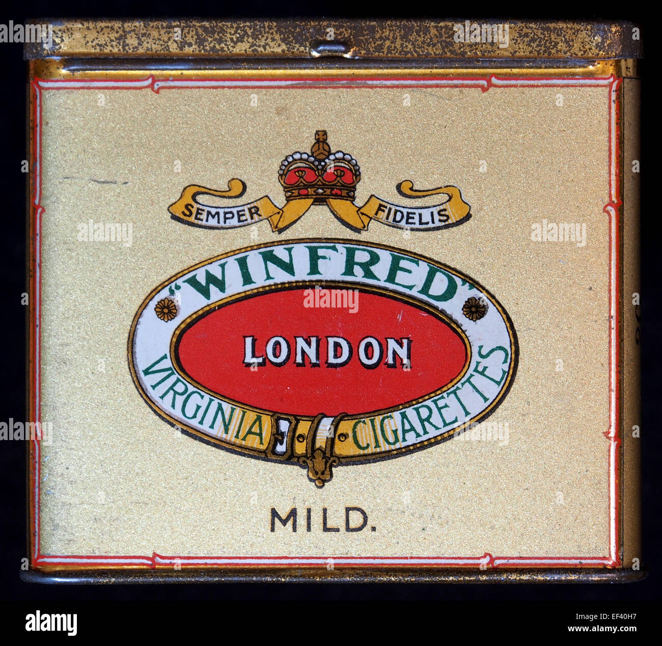 Winfred cigarettes tin, front Stock Photo - Alamy