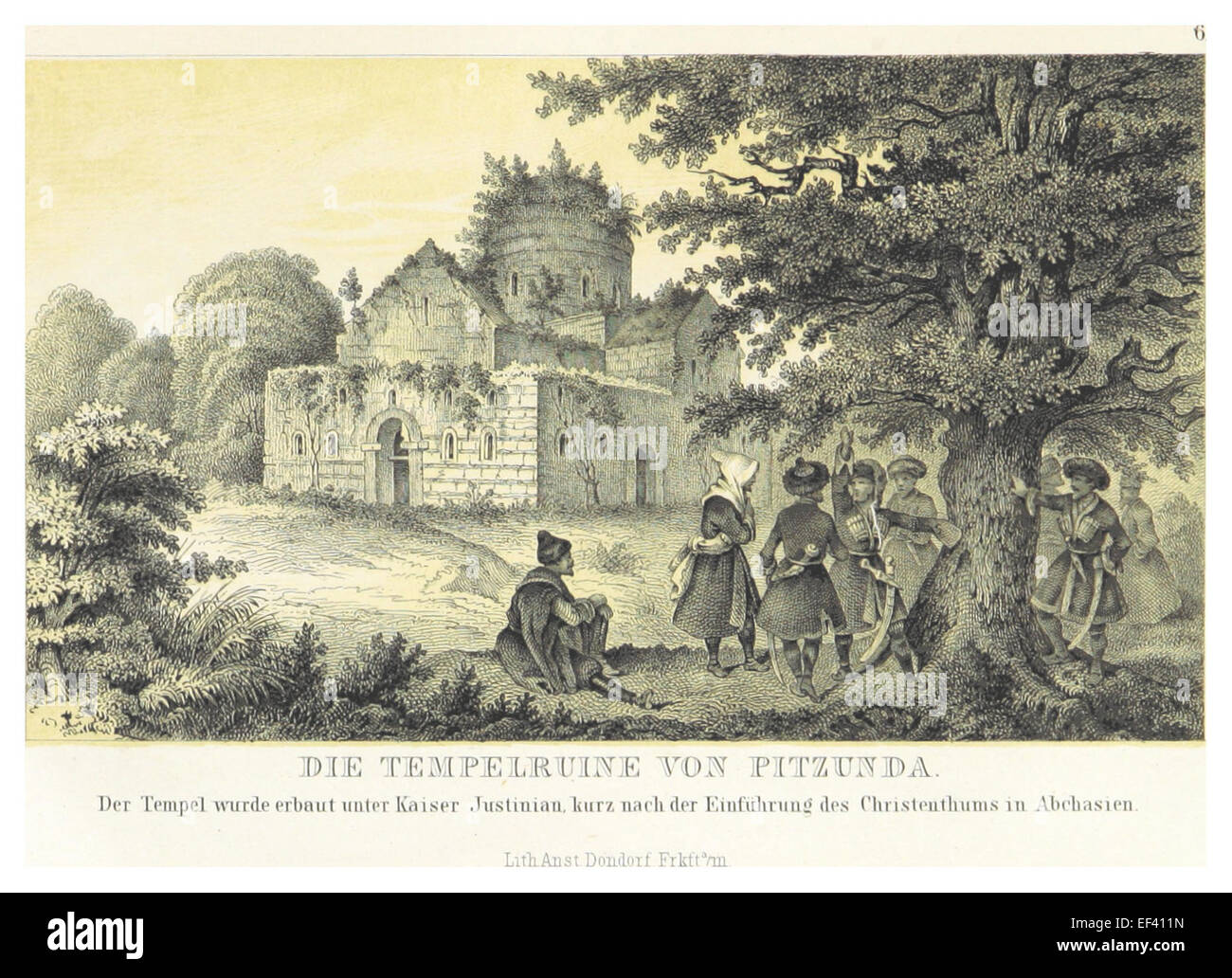 This 1848 illustration by Bodenstedt depicts the ruins of the Temple of ...