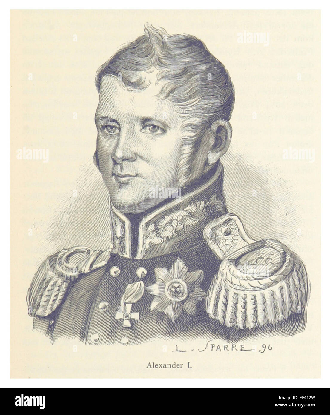 An 1897 illustration from *Danielson* depicting Alexander I, the Tsar ...